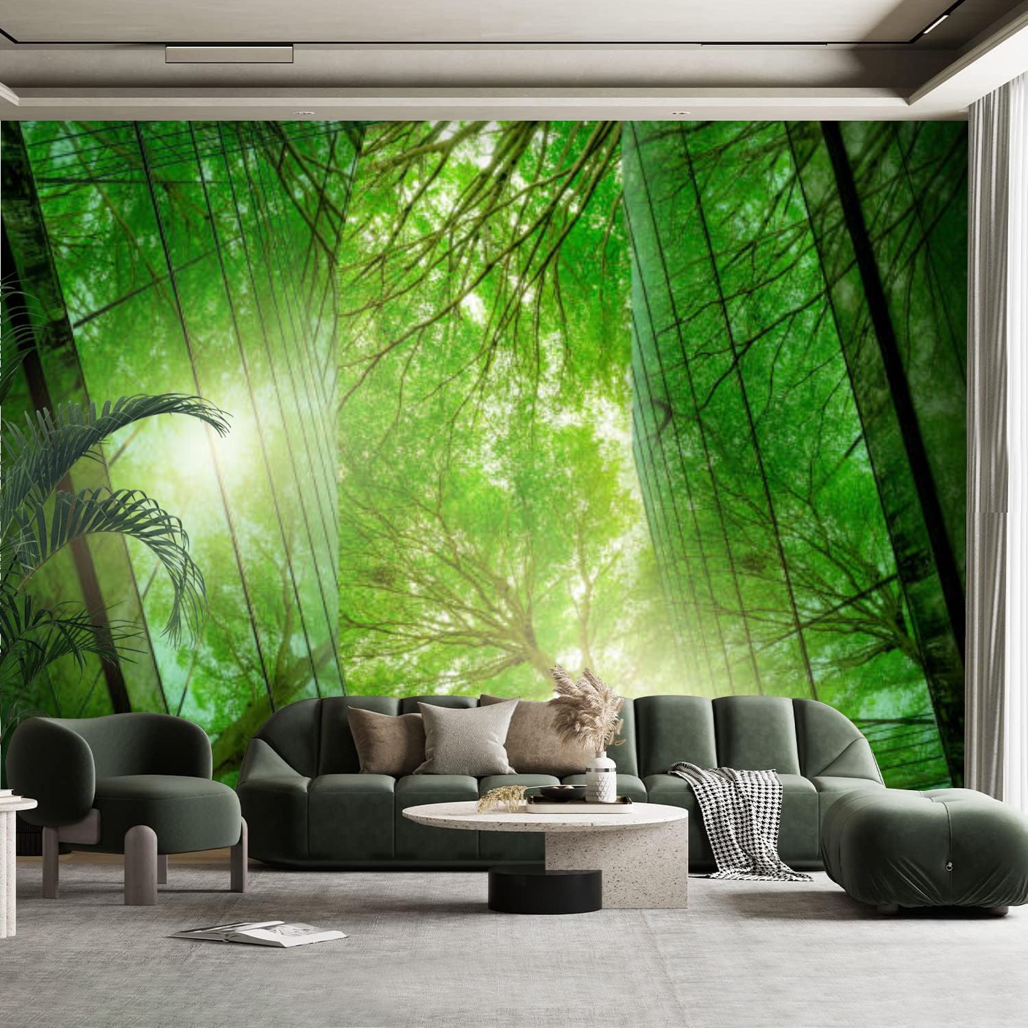 Peel and Stick Canvas Wallpaper Wall MuralSustainble green building Eco ...
