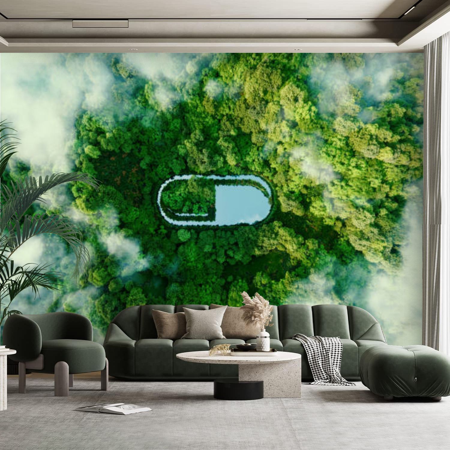 Peel and Stick Canvas Wallpaper Wall Muralpill shaped water surface ...