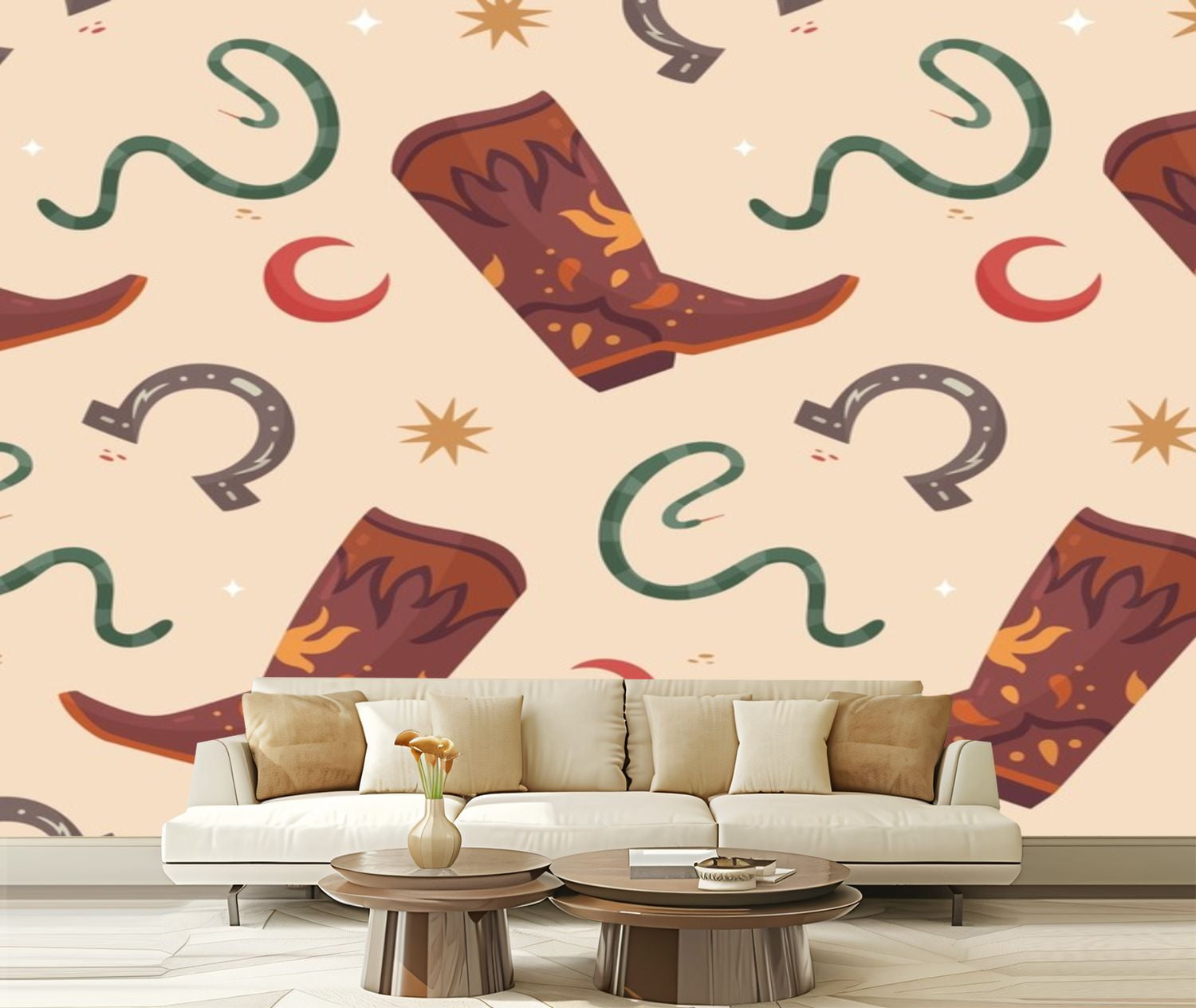 Peel and Stick Canvas Wallpaper Western pattern design Boho print ...