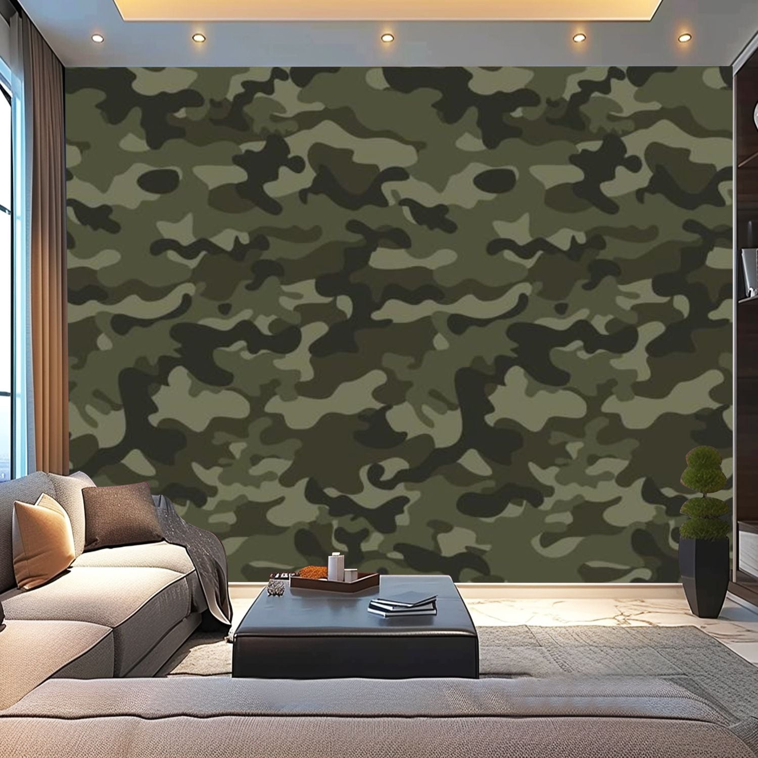 Peel and Stick Canvas Wallpaper camouflage pattern seamless classic ...