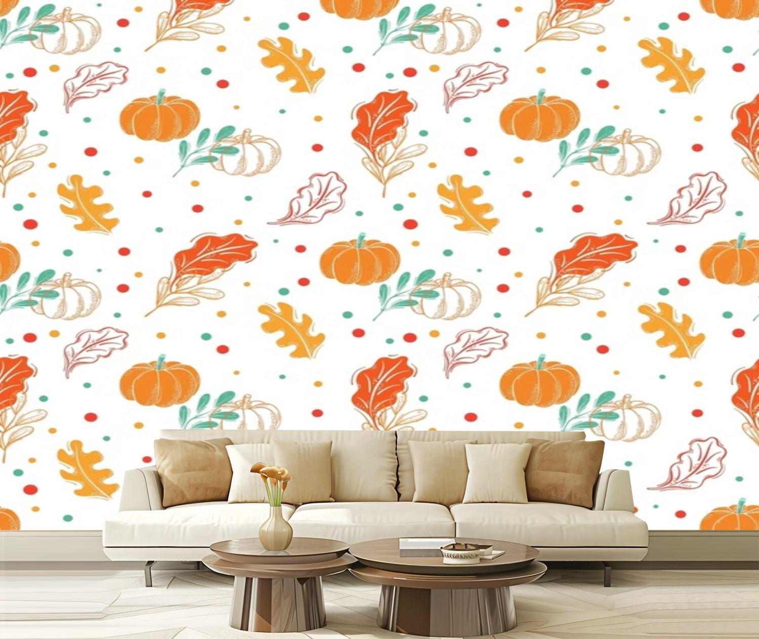 Peel and Stick Canvas Wallpaper illustrations autumn seamless pattern ...