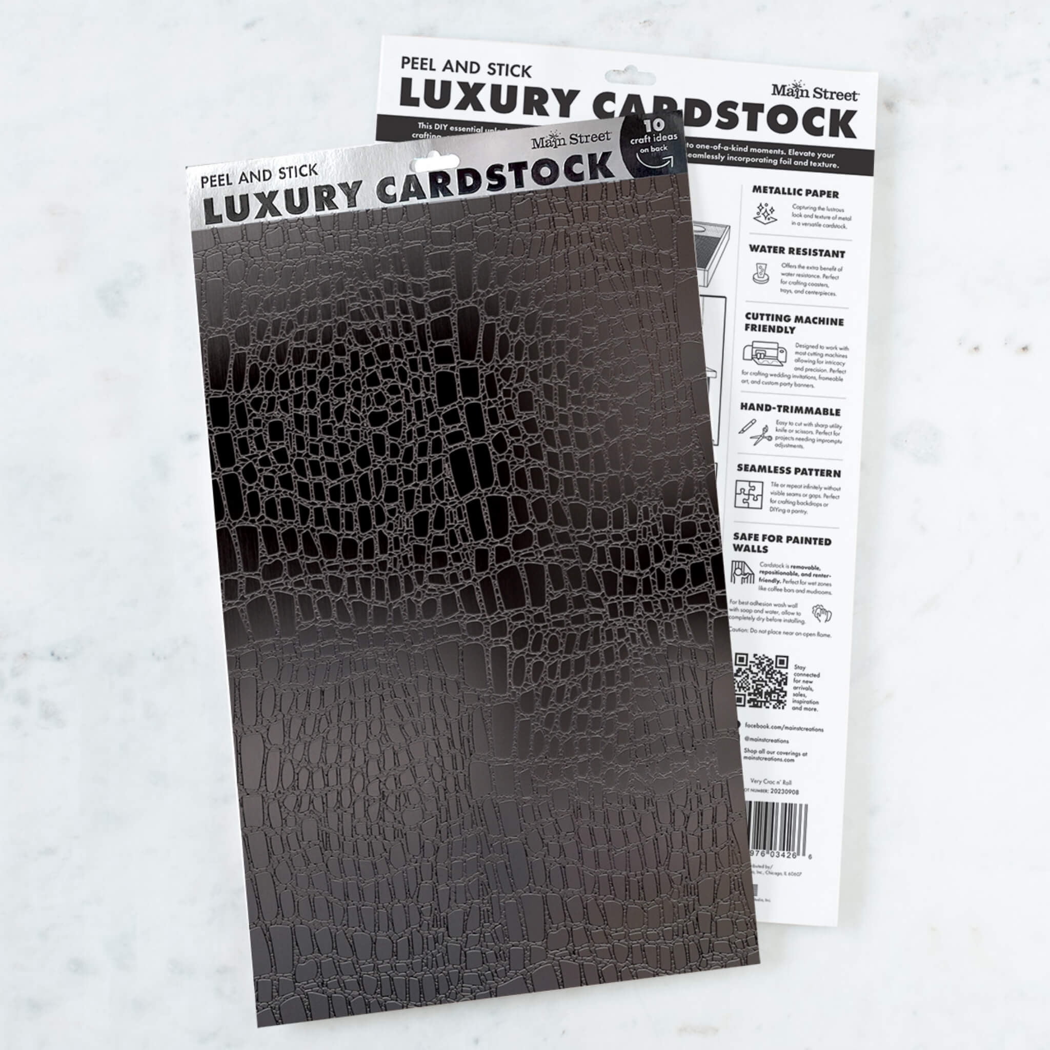 Peel and Stick Craft Paper. Black Crock Print. 12-Pack of 17.25" x 10 ...