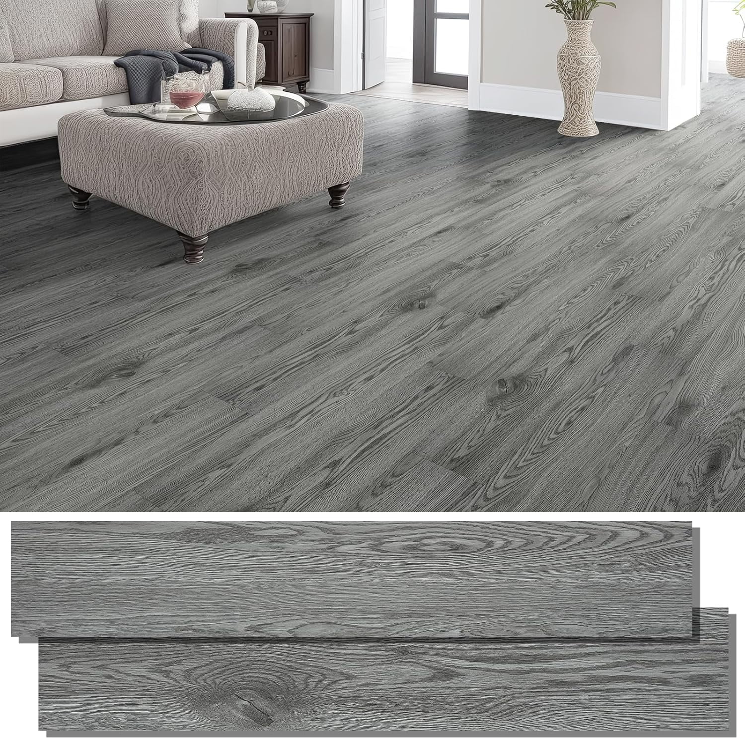 Peel and Stick Floor Tile, Self Adhesive Vinyl Plank Flooring Tile Wood ...