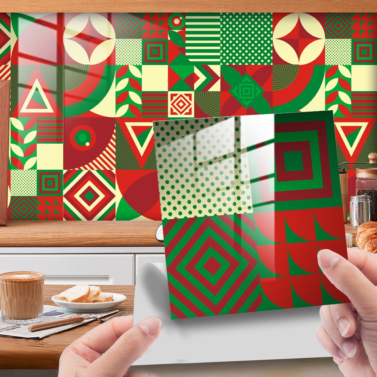 Peel And Stick Tile Waterproof Backsplash For Kitchen Geometry Tile ...