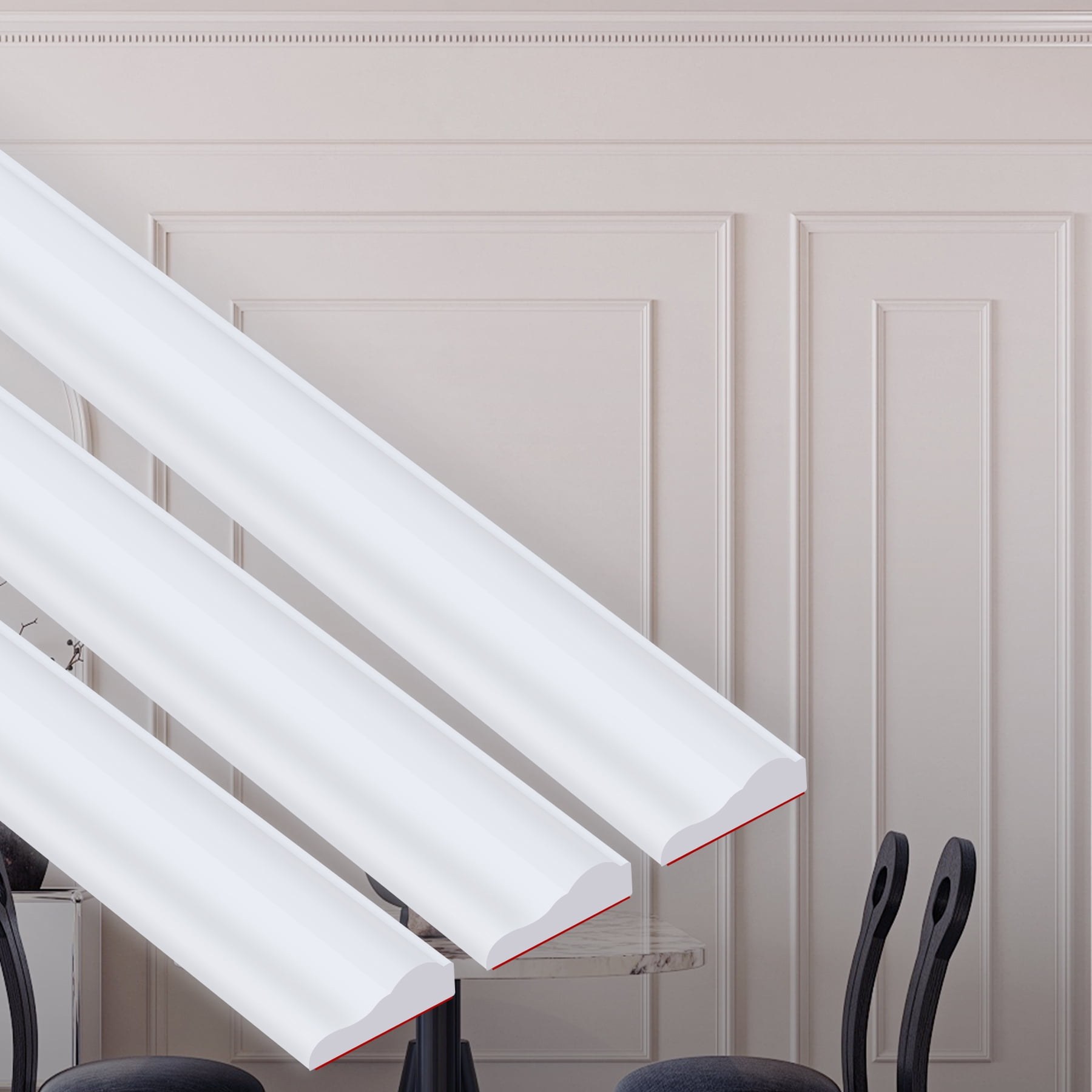 Peel and Stick Upgrade Chair Rail Molding Trim, Flexible Self-Adhesive ...