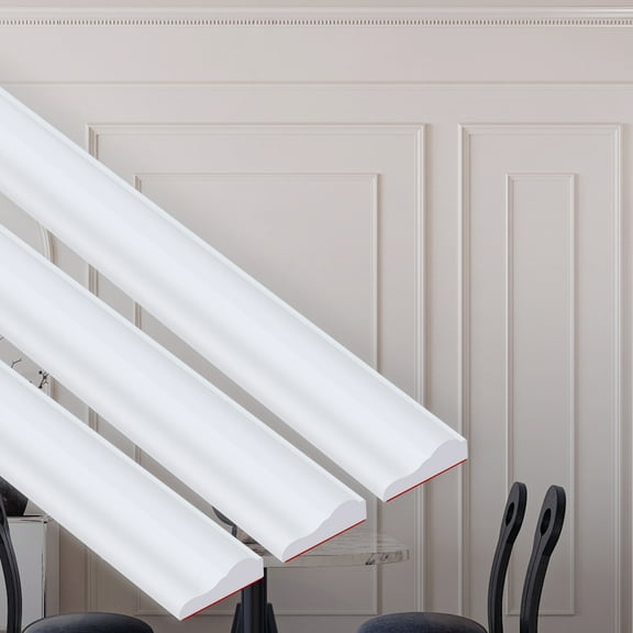 CAIMYY Peel And Stick Chair Rail Moulding 9.8Ft X 1.6In Pvc Self ...