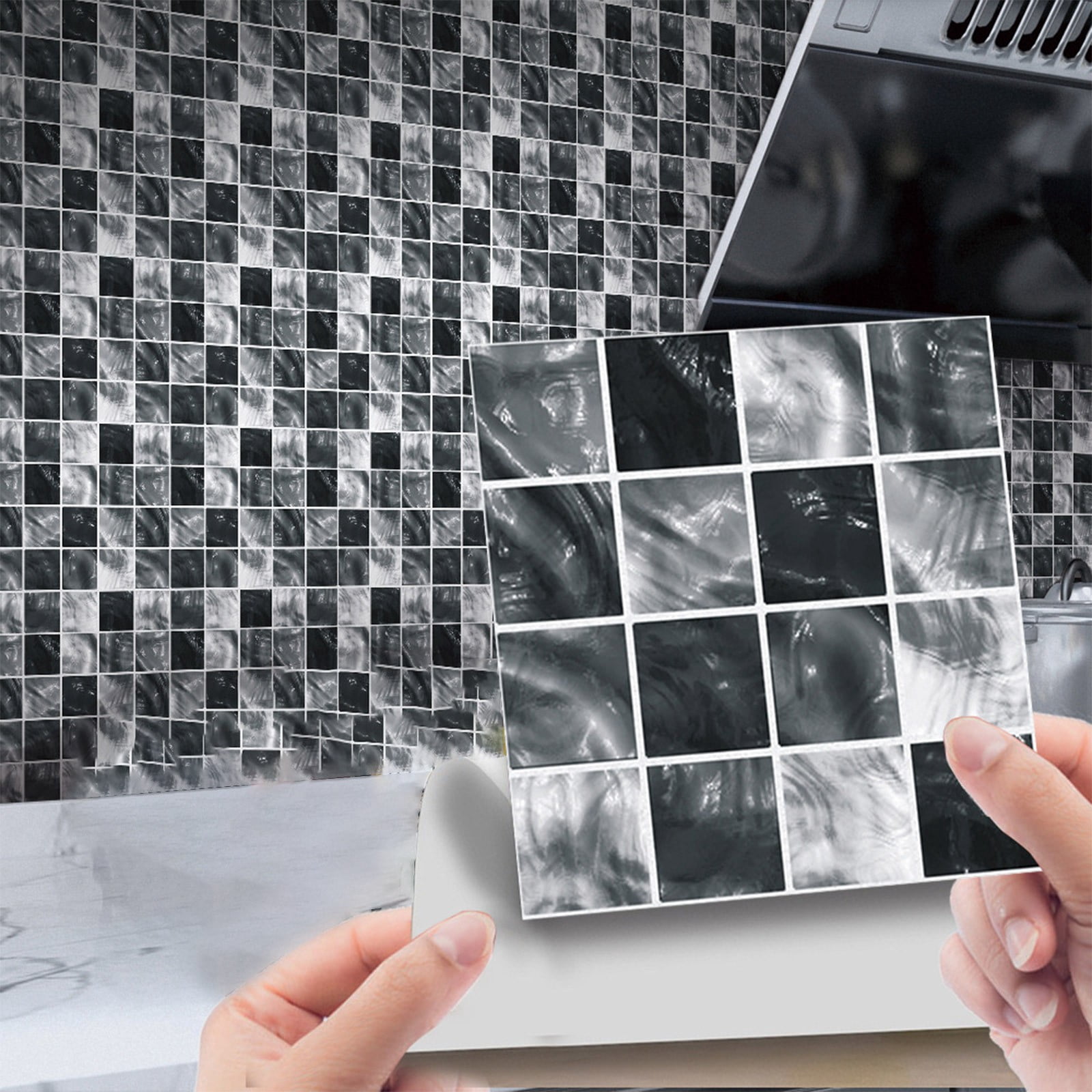 Peel and Stick Wall Tiles, Faux Brick Wall Panels, Square Glazed Wall ...