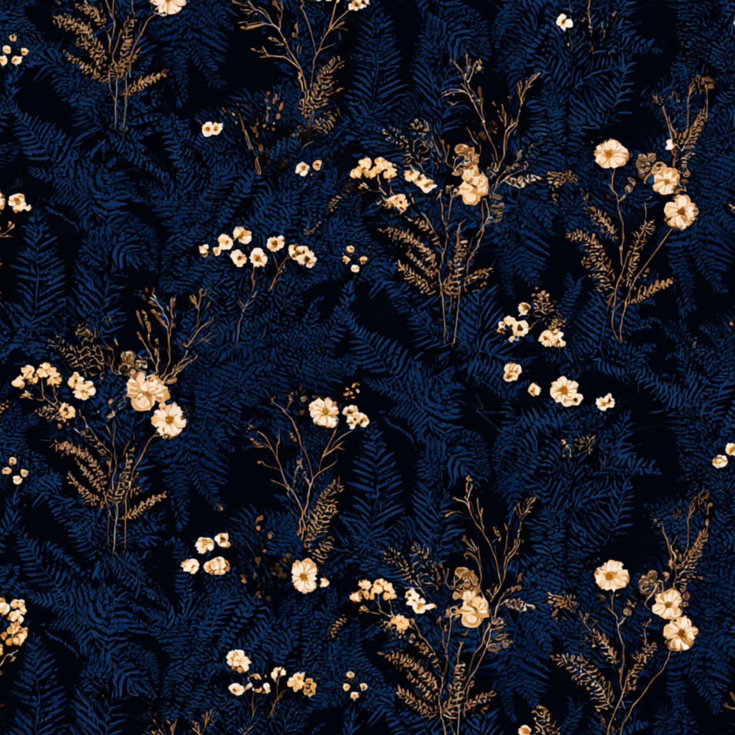 Peel and Stick Wallpaper 17.7in x 9.8ft Floral Botanical Gold Flowers ...