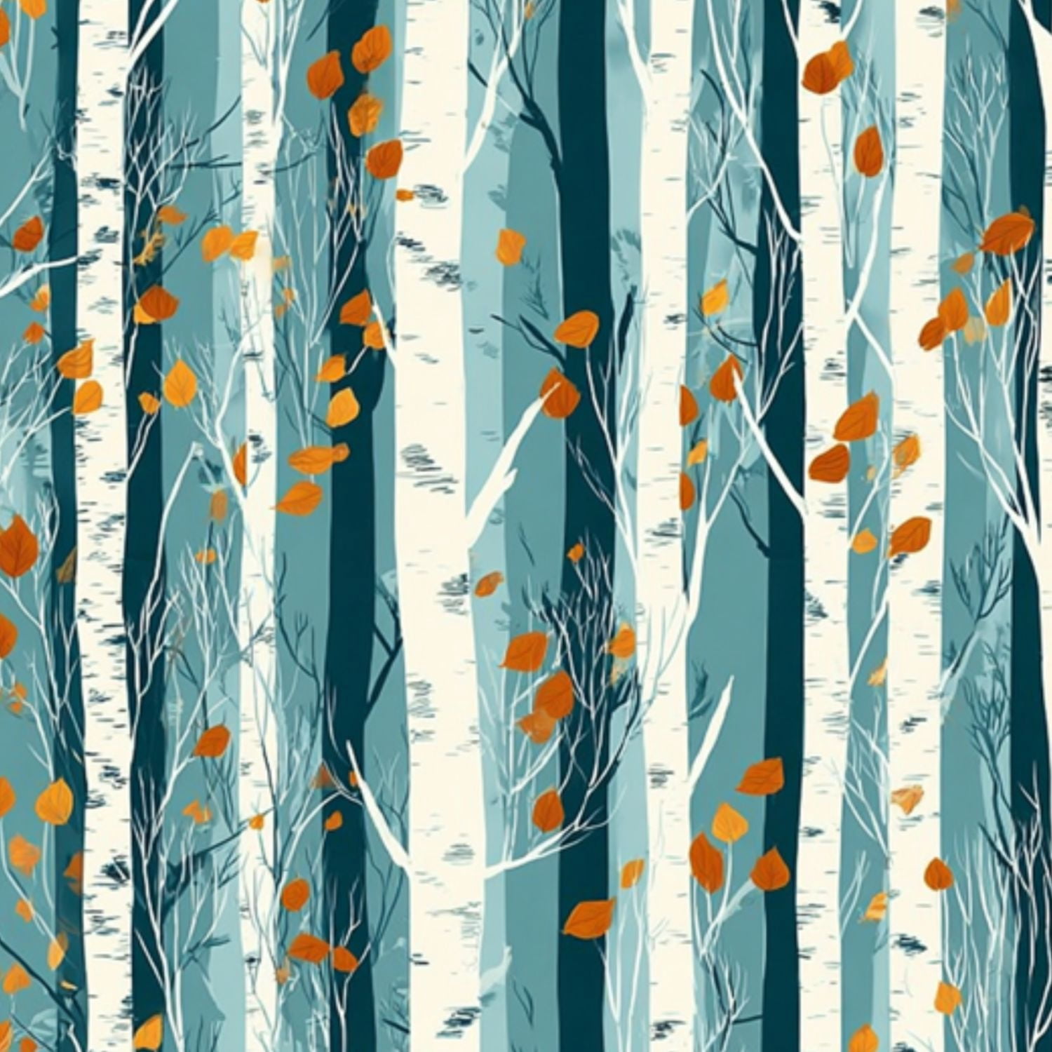 Peel and Stick Wallpaper 23.6in x 9.8ft Autumn Forest White Birch Trees ...