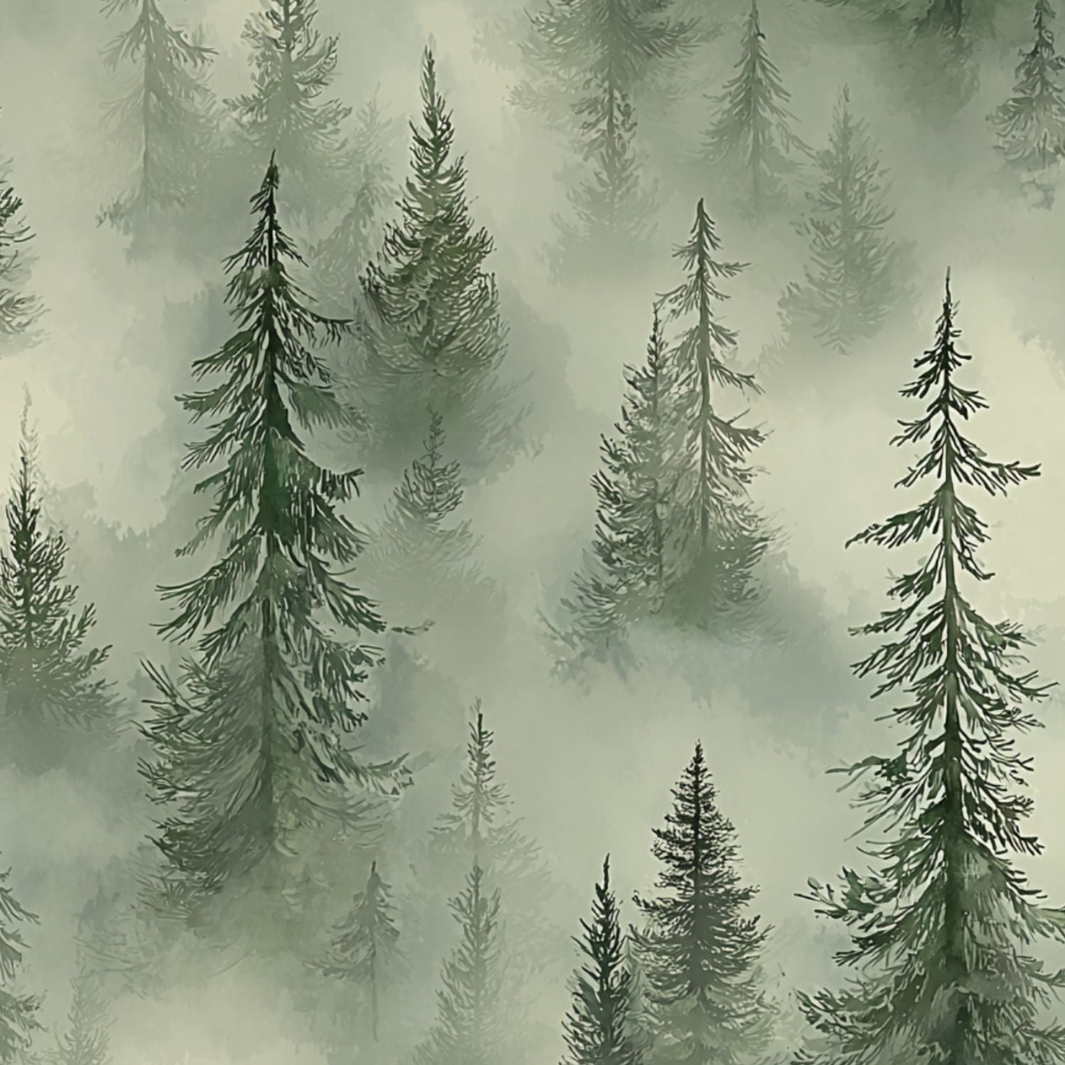 Peel and Stick Wallpaper 23.6in x 9.8ft Misty Botanical Forest ...