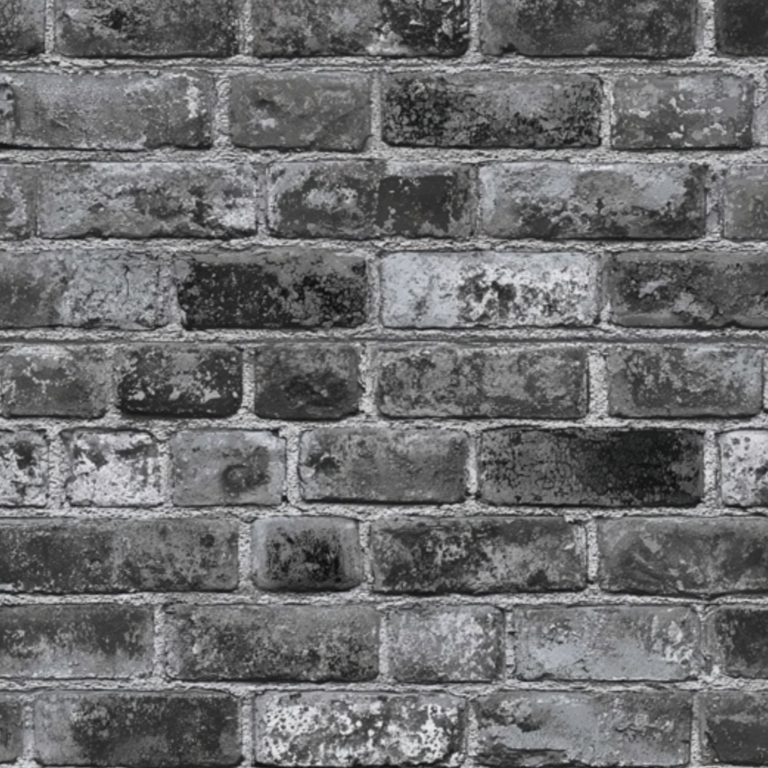 Peel and Stick Wallpaper 23.6in x 9.8ft Textured Black White Brick Wall ...