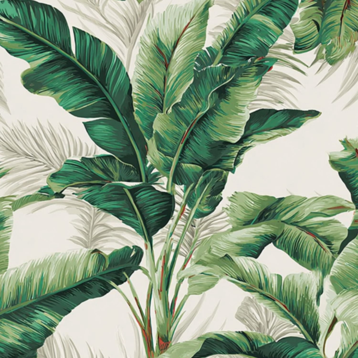 Peel and Stick Wallpaper 23.6in x 9.8ft Tropical Greenery Palm Leaves ...