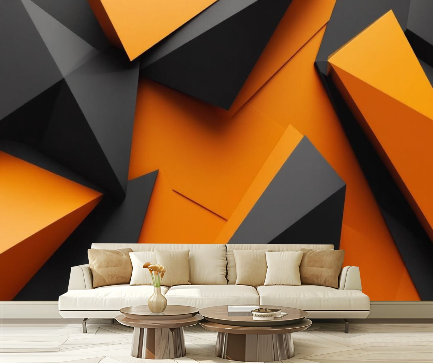 Peel and Stick Wallpaper 3D Geometry Abstract Triangles Sharp Edges ...