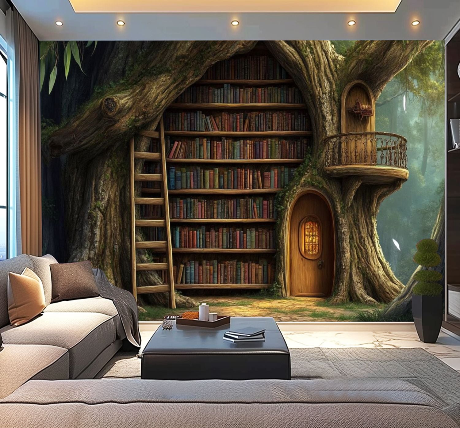 Peel and Stick Wallpaper 3D Modern Gnarled Eldritch Tomes Living Room ...