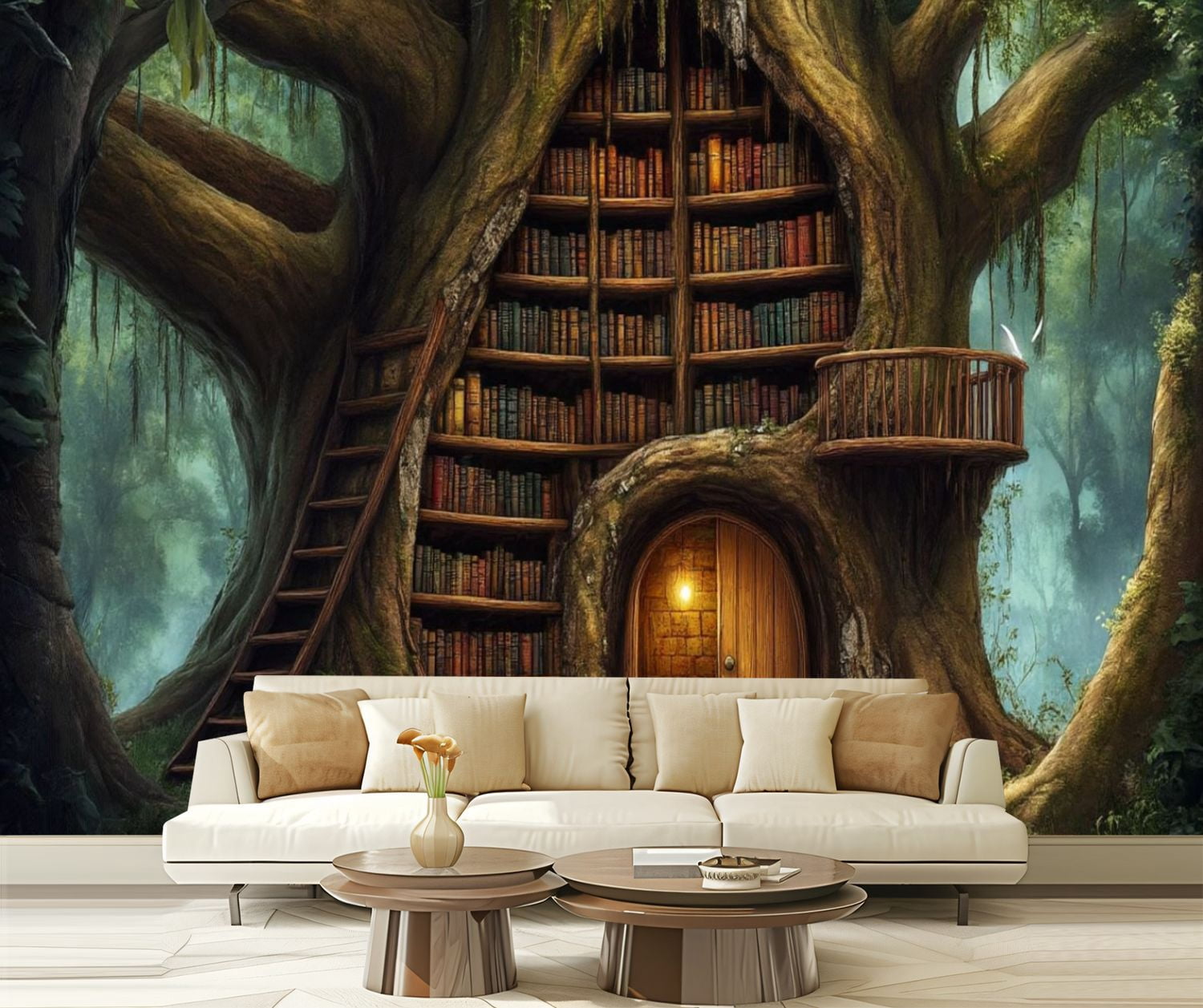 Peel and Stick Wallpaper 3D Modern Gnarled Eldritch Tomes Living Room ...