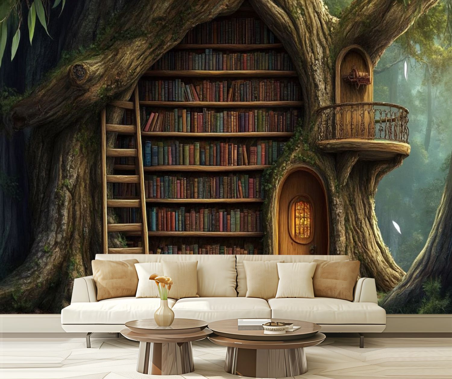 Peel and Stick Wallpaper 3D Modern Gnarled Eldritch Tomes Living Room ...
