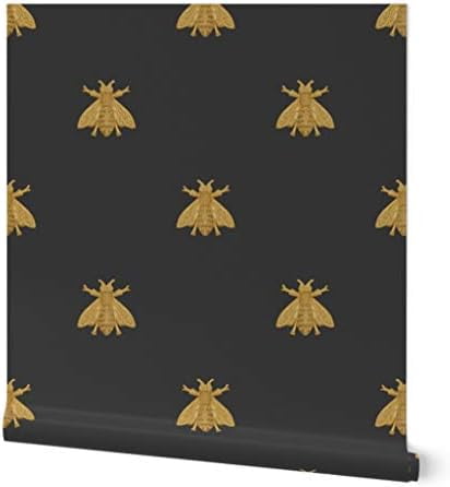 Peel & Stick Wallpaper 6ft x 2ft - Bees Bee French Antique Gold Nature ...