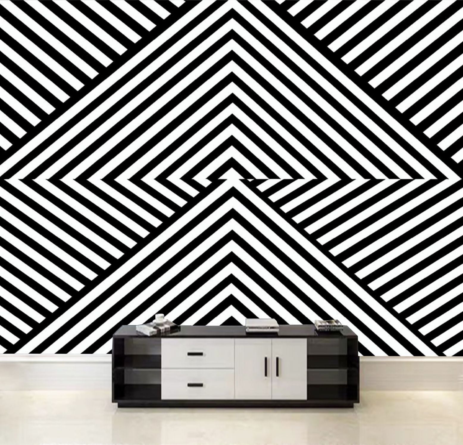 Peel and Stick Wallpaper Abstract seamless op art pattern rhombus ...