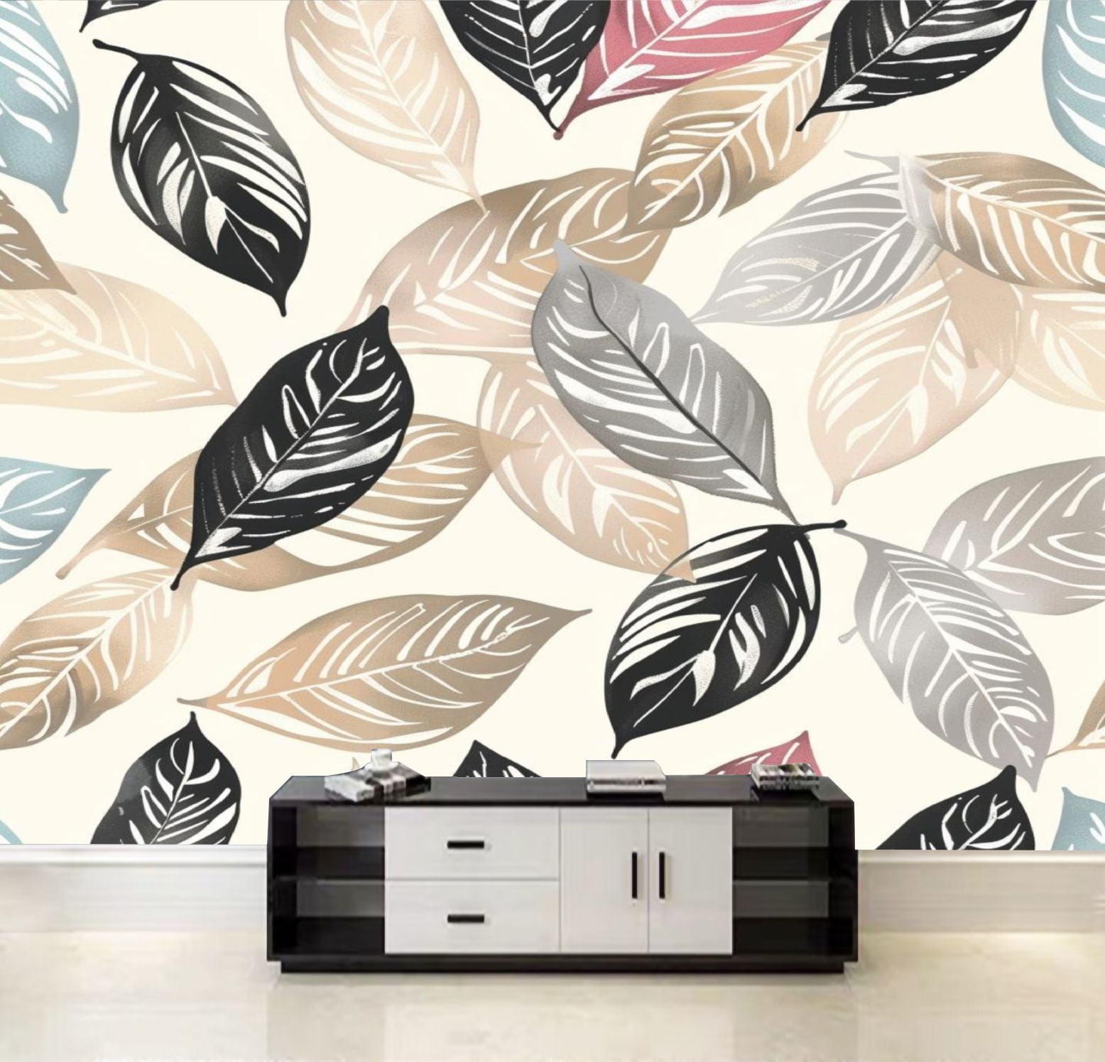 Peel and Stick Wallpaper Abstract seamless pattern leaves for various ...