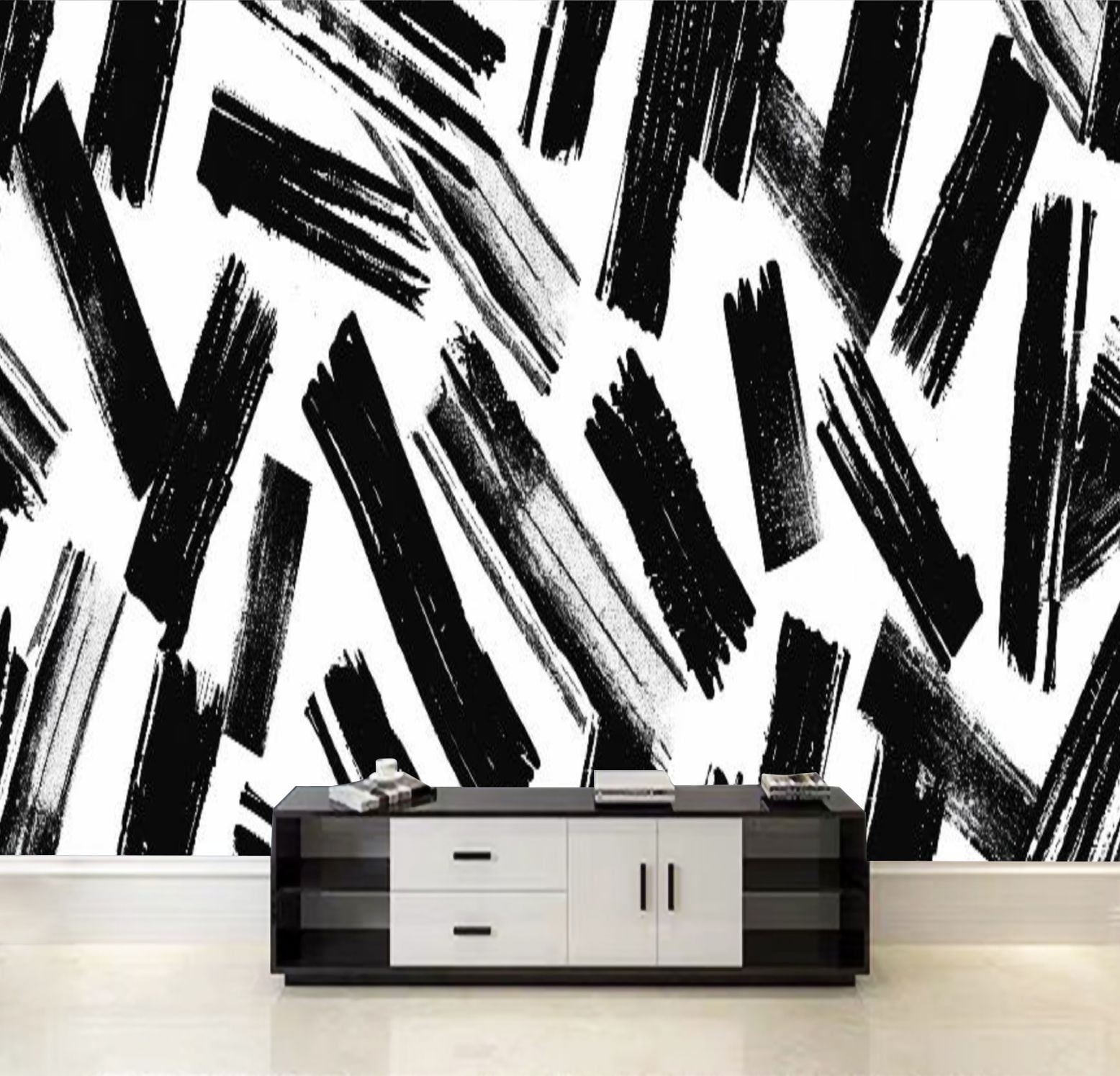 Peel and Stick Wallpaper Brush strokes seamless pattern Abstract ...