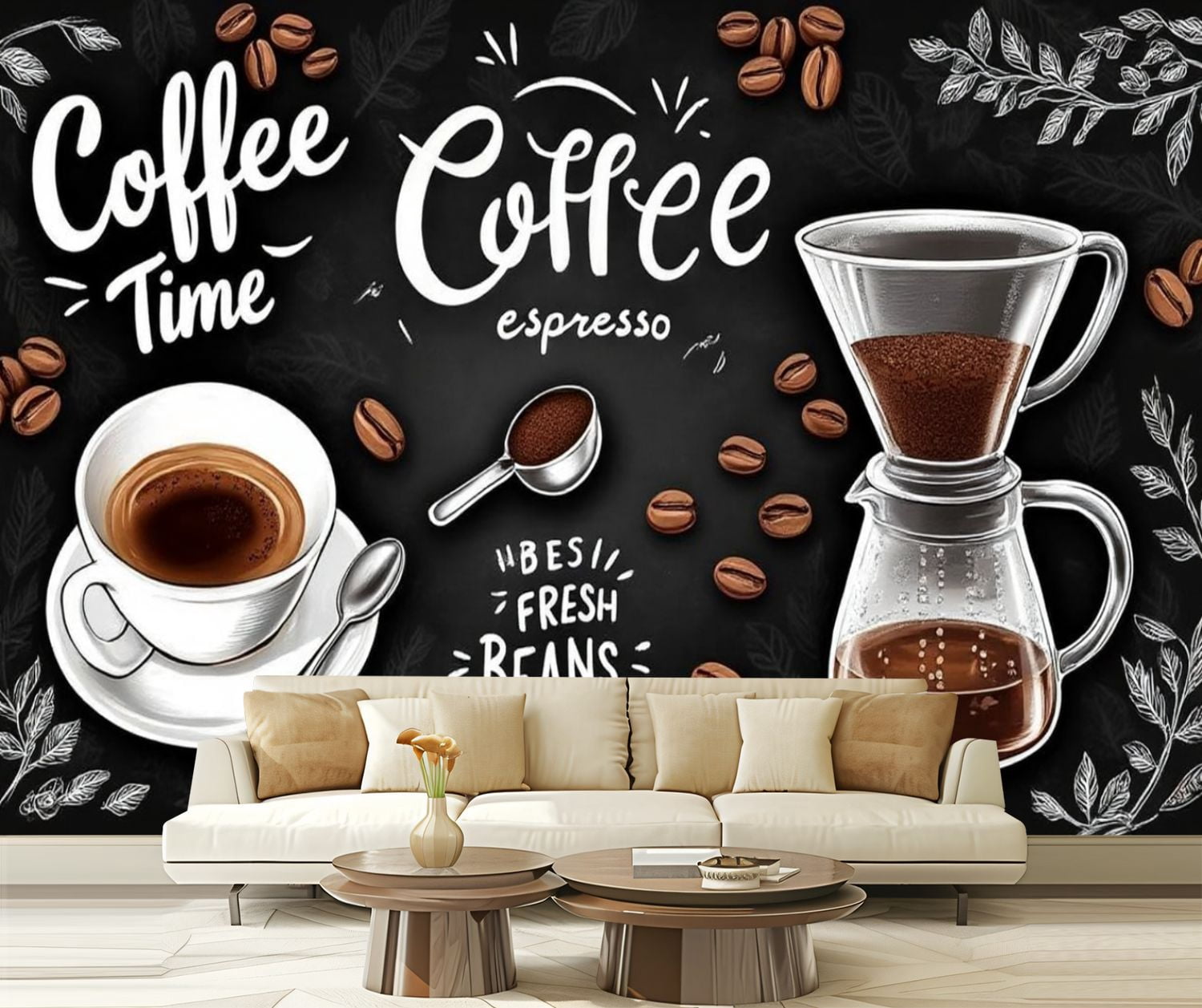 Peel and Stick Wallpaper Cafe Murals Coffe Shop Wallpapers Wall Art ...