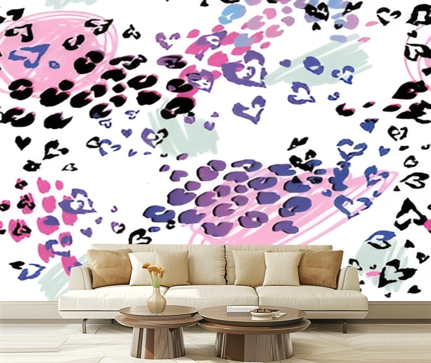 Peel and Stick Wallpaper Canvas Abstract seamless leopard skin repeat ...