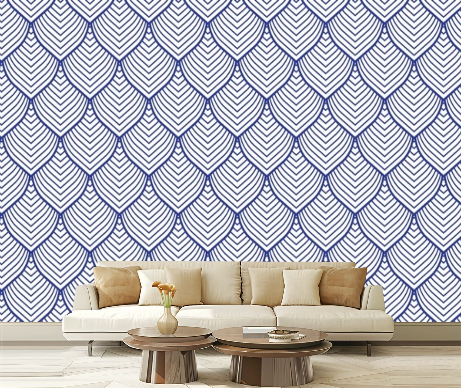 Peel and Stick Wallpaper Canvas Blue abstract feather abstract ...