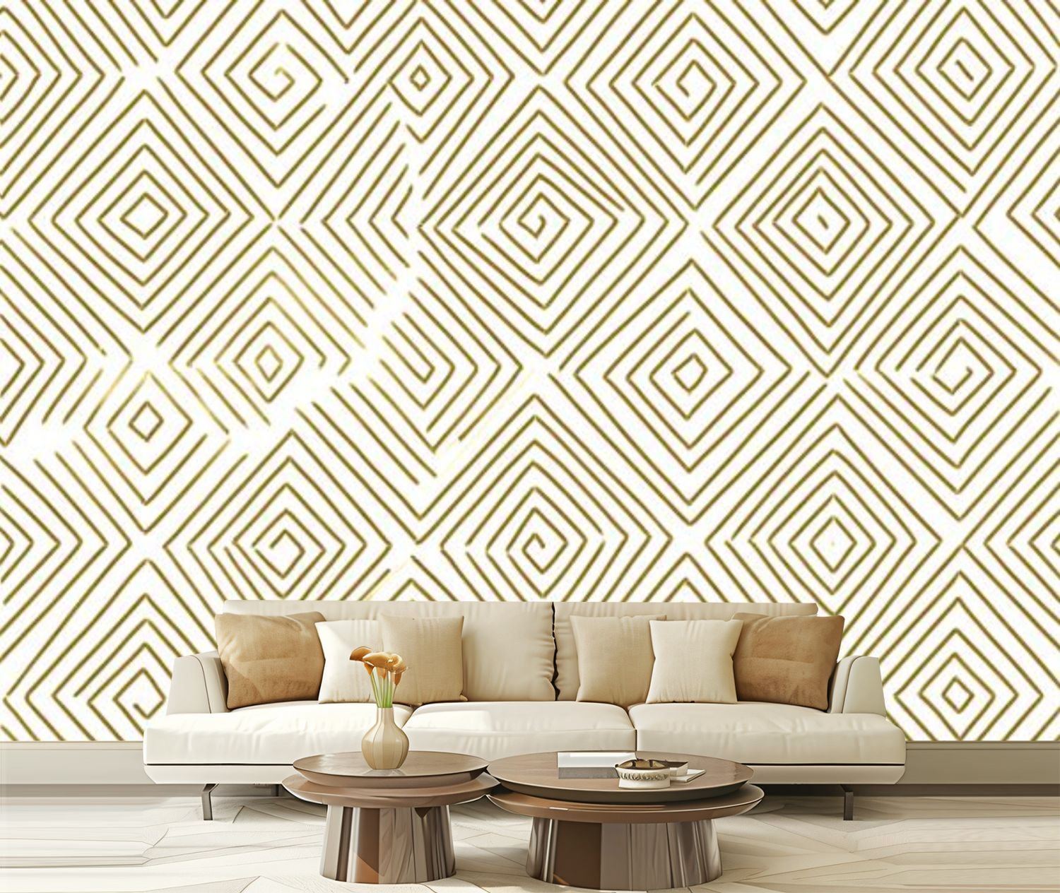 Peel and Stick Wallpaper Canvas Concentric Diamonds Angular Spirals ...