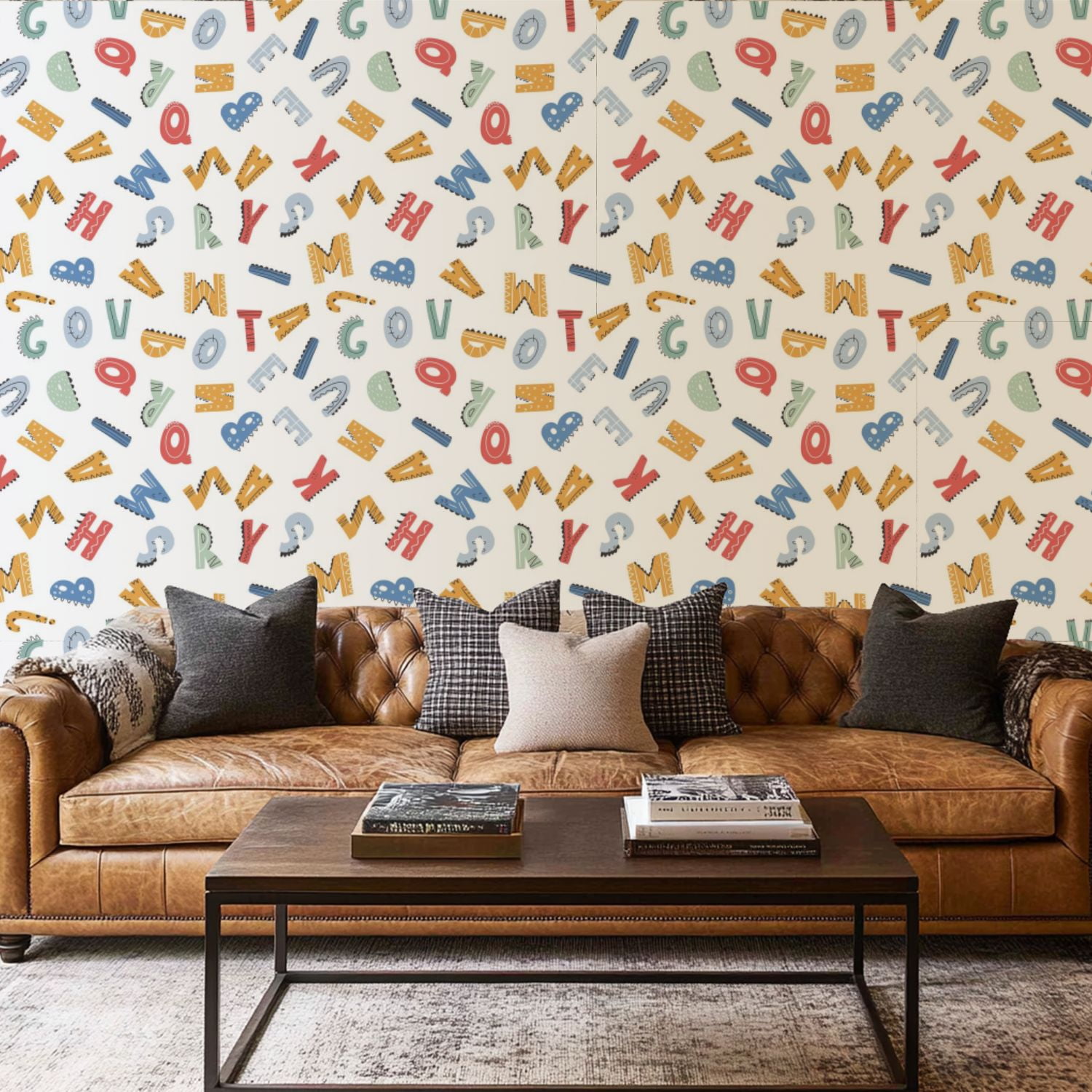 Peel and Stick Wallpaper Canvas Contact Paper ABC seamless simple ...