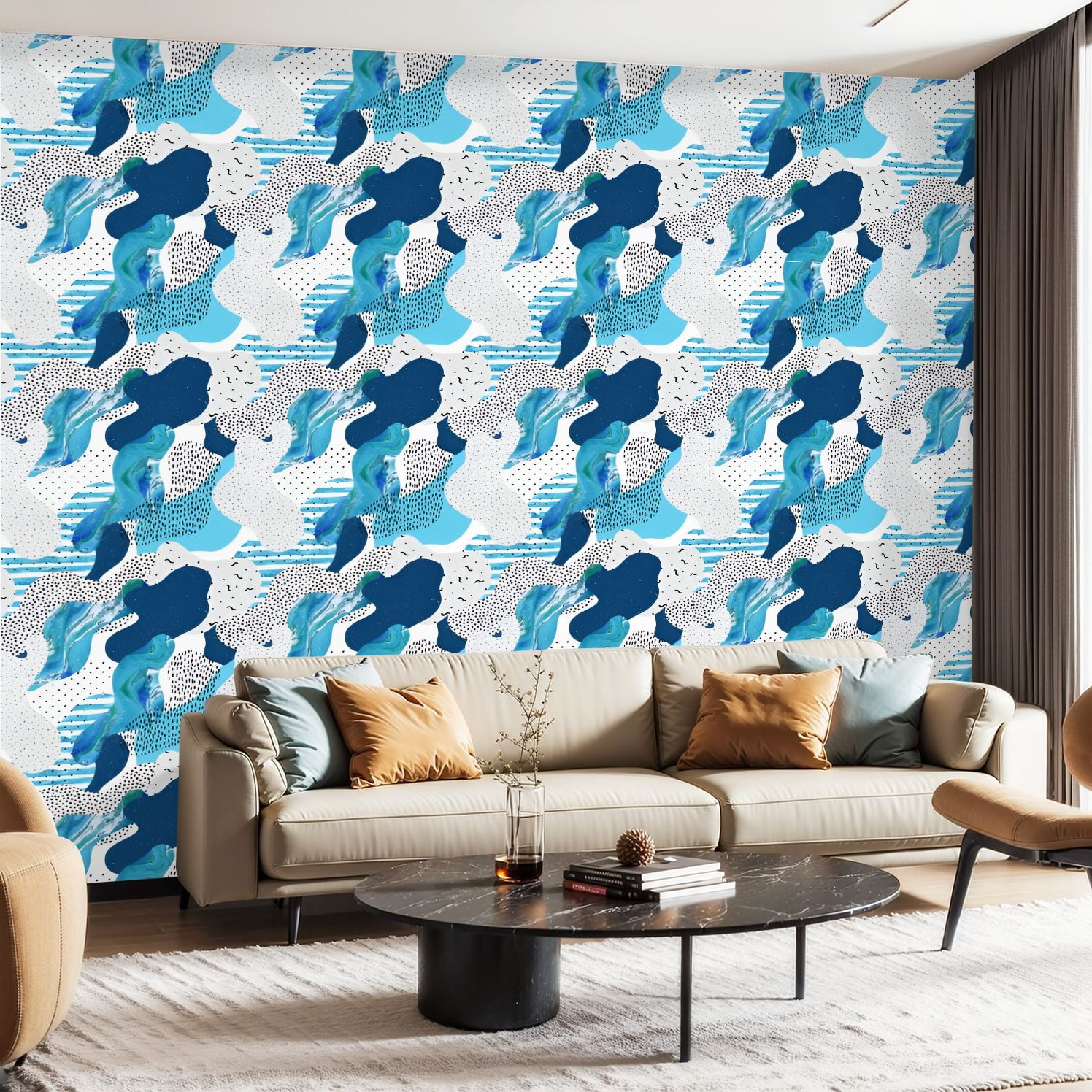 Peel and Stick Wallpaper Canvas Contact Paper Abstract curve shape ...