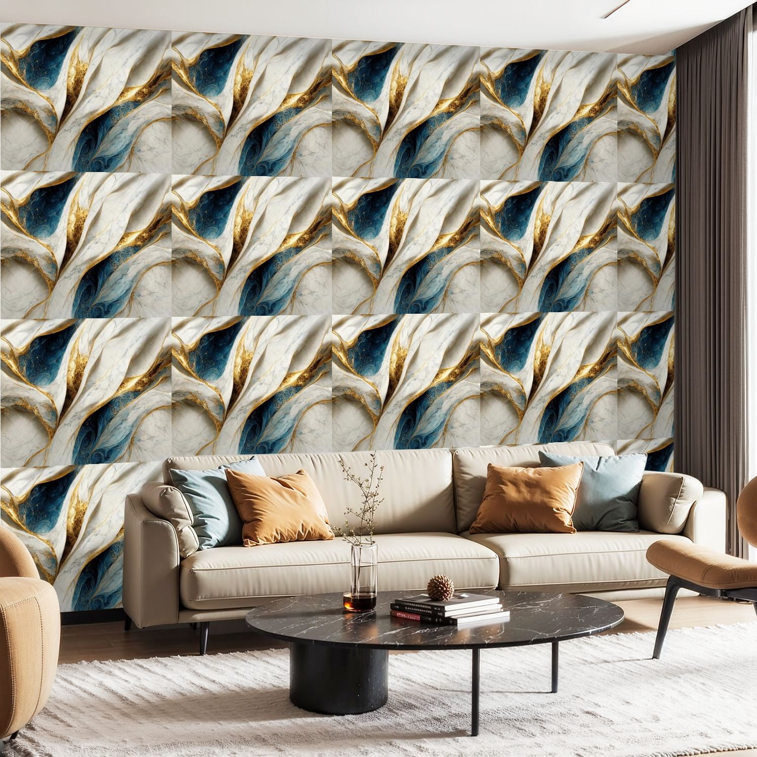 Peel and Stick Wallpaper Canvas Contact Paper Abstract luxury marble ...
