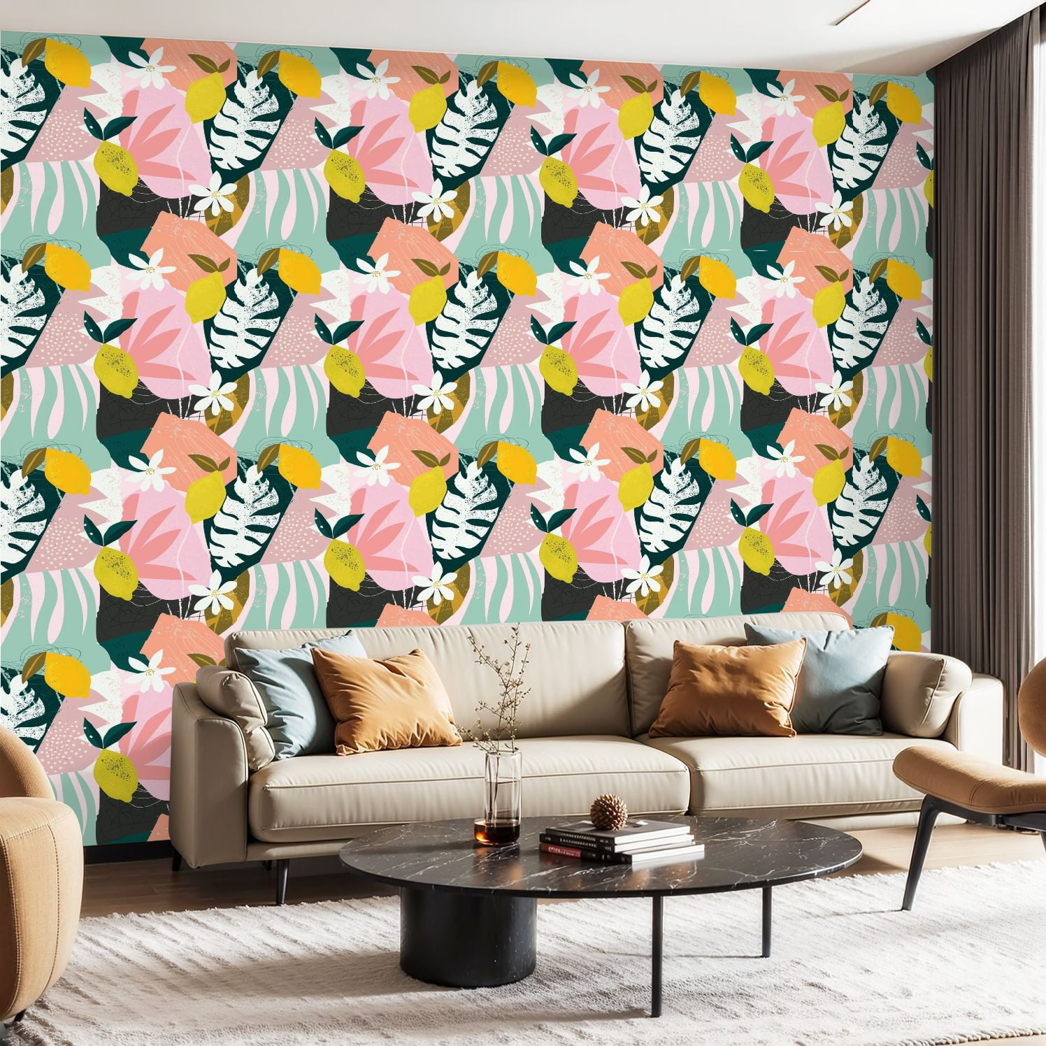 Peel and Stick Wallpaper Canvas Contact Paper Collage contemporary ...