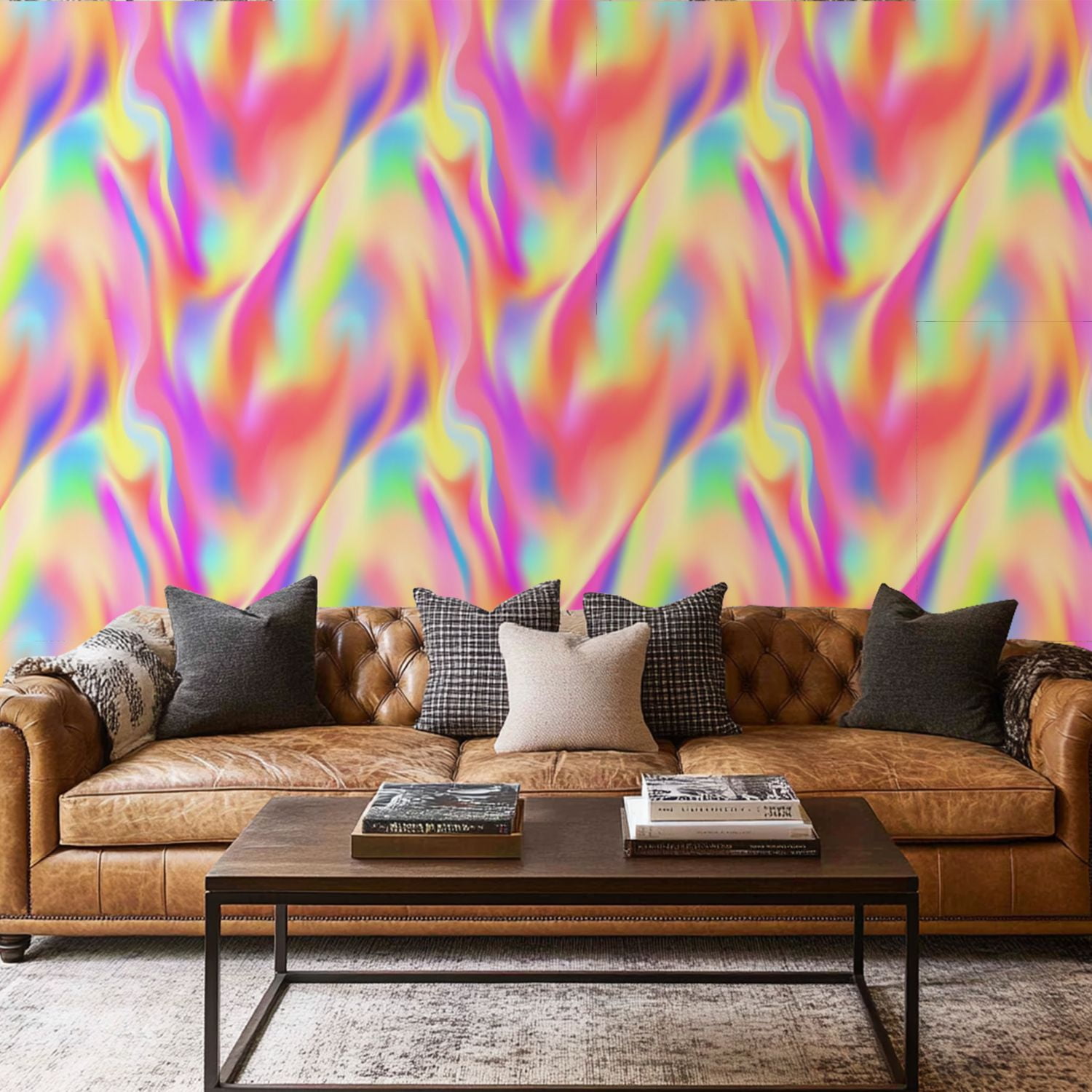 Peel and Stick Wallpaper Canvas Contact Paper Iridescent holographic ...