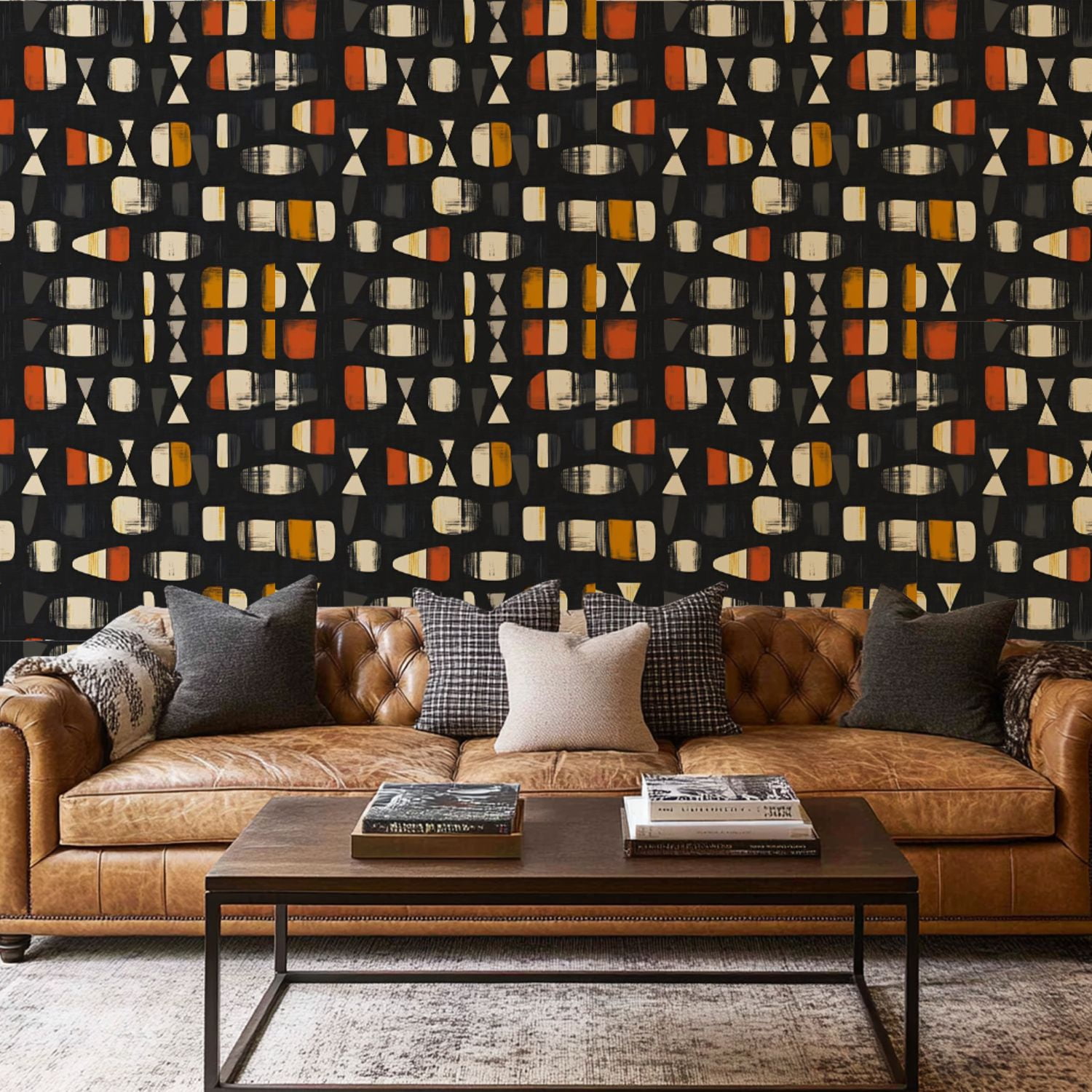 Peel and Stick Wallpaper Canvas Contact Paper Seamless Abstract Mid ...