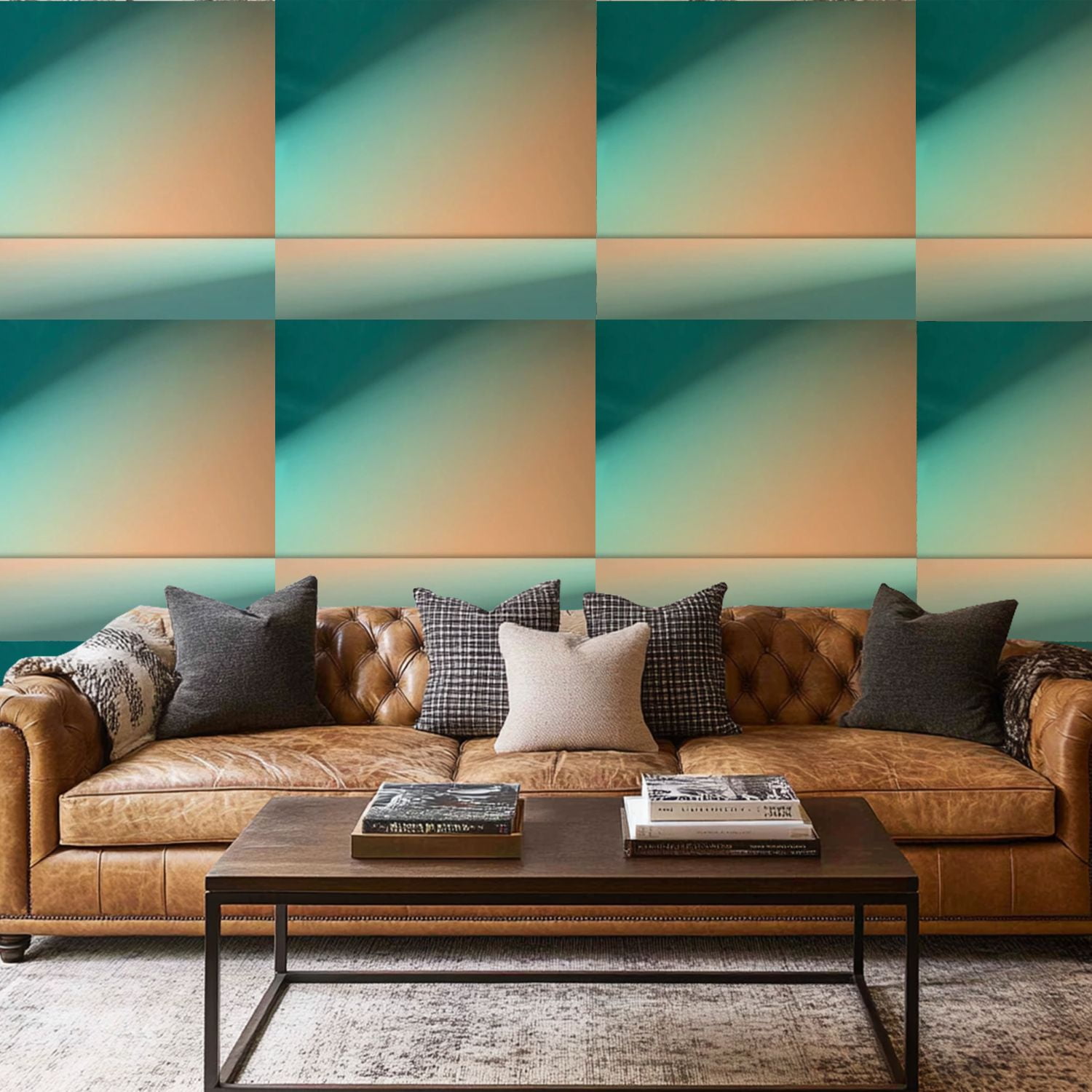 Peel and Stick Wallpaper Canvas Contact Paper Teal studio podium summer ...