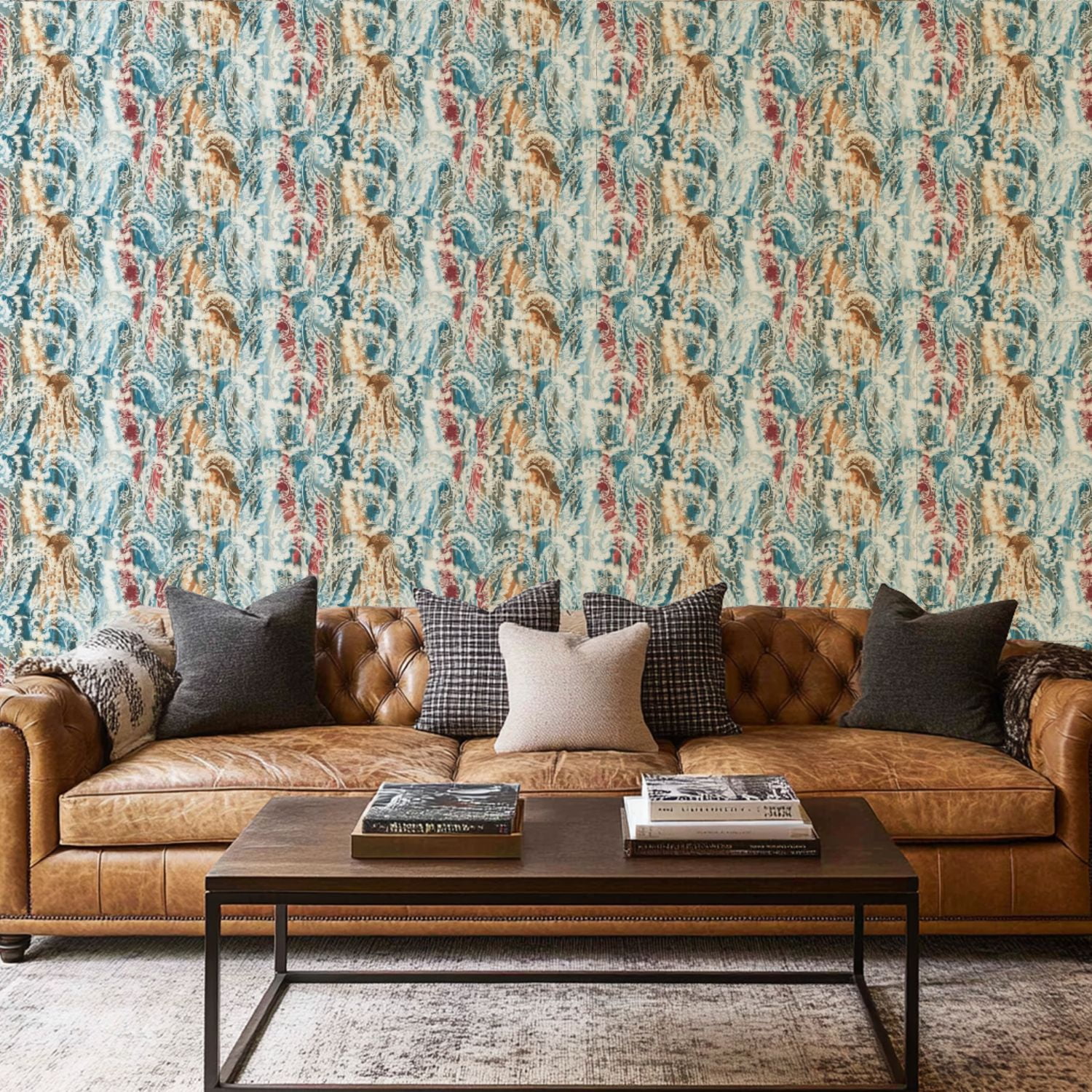 Peel and Stick Wallpaper Canvas Contact Paper allover paisley silky ...