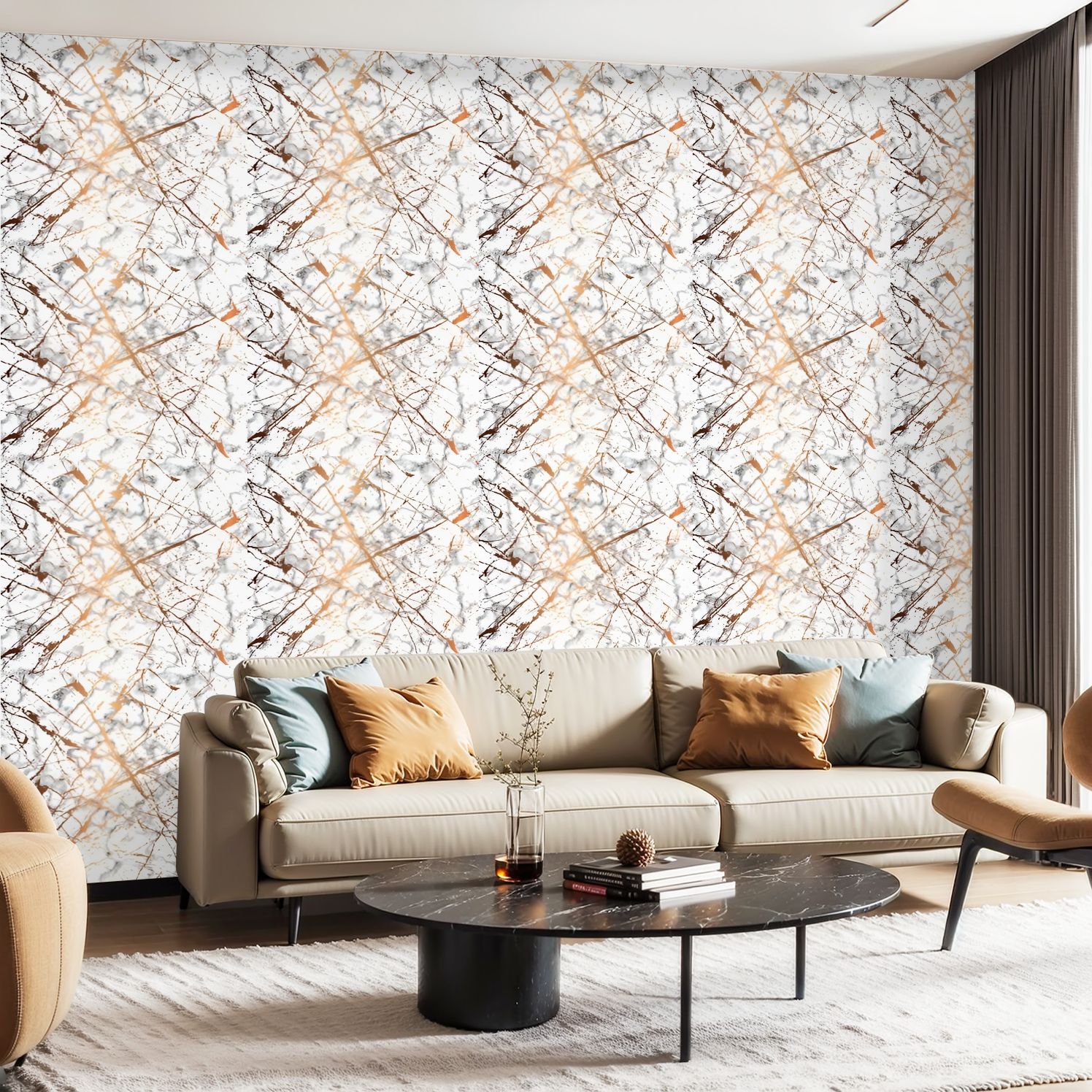 Peel and Stick Wallpaper Canvas Contact Paper marble texture golden ...