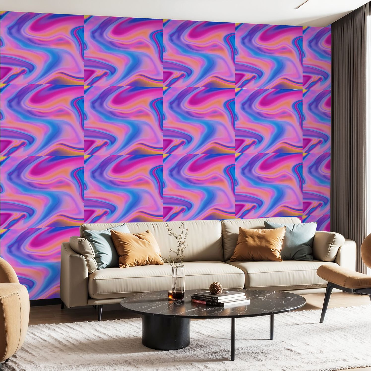 Peel and Stick Wallpaper Canvas Contact Paper vibrant abstract design ...