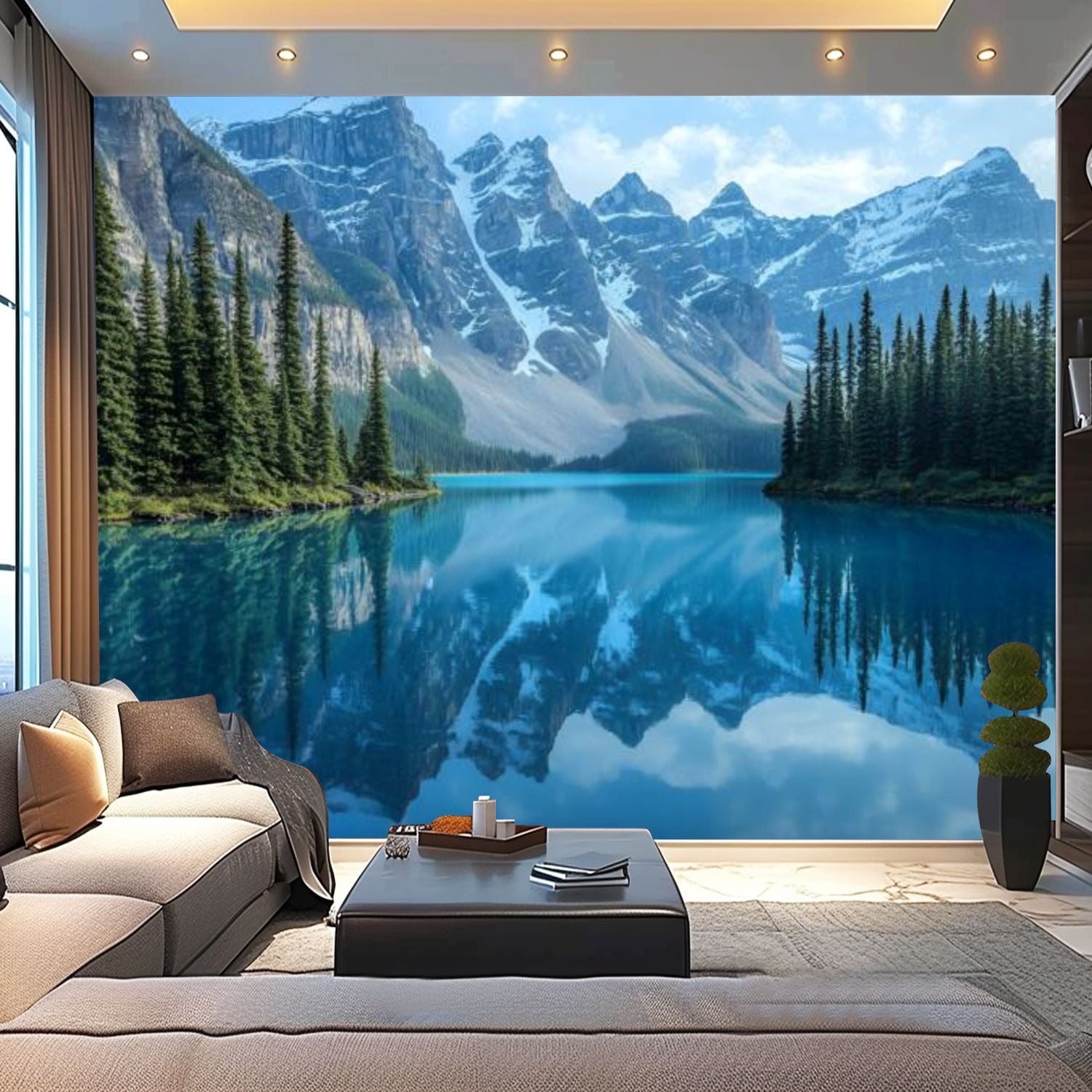Peel and Stick Wallpaper Canvas Decorative Banff National Park Mountain ...