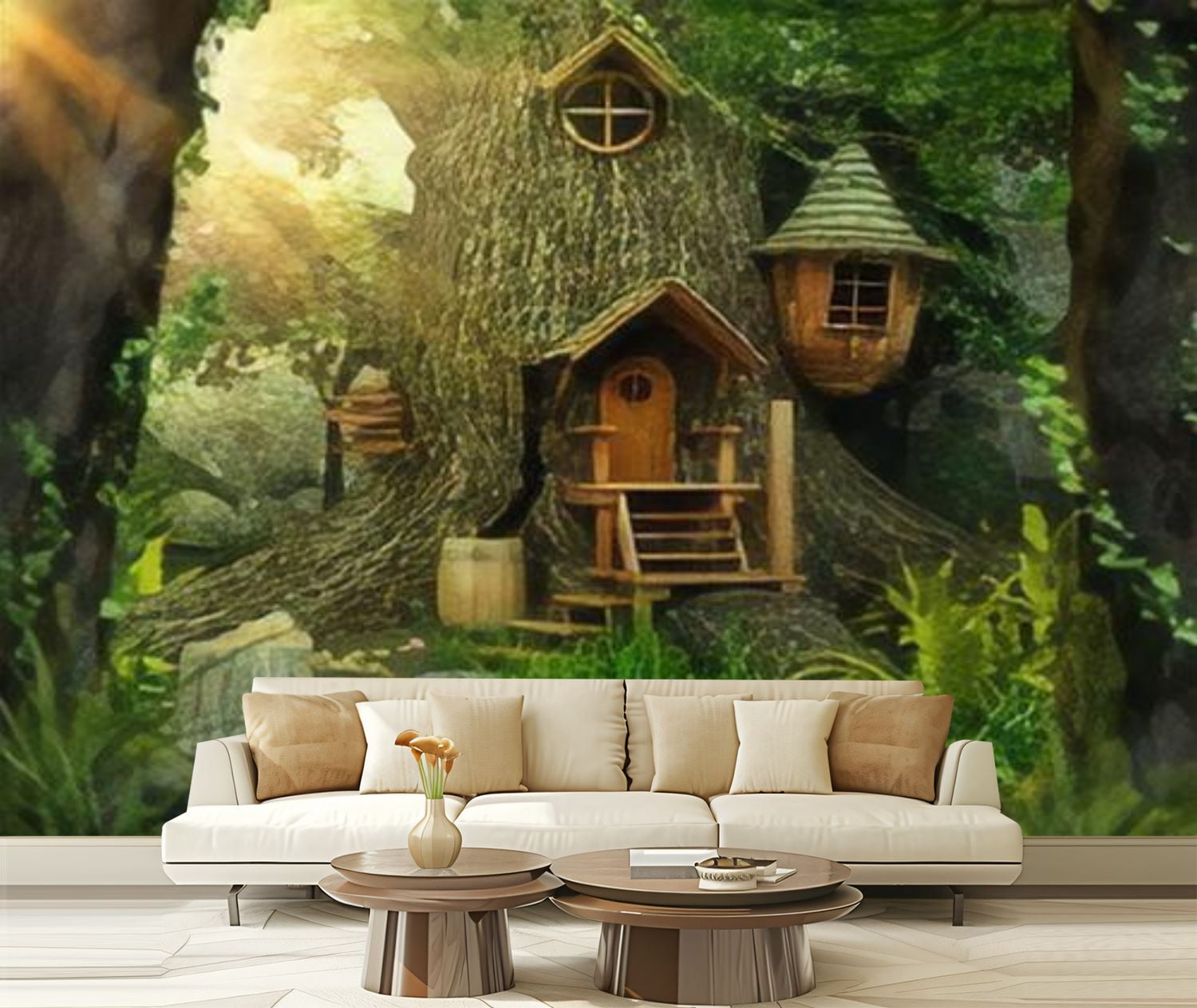 Peel and Stick Wallpaper Canvas Deep distant hidden mysterious forest ...