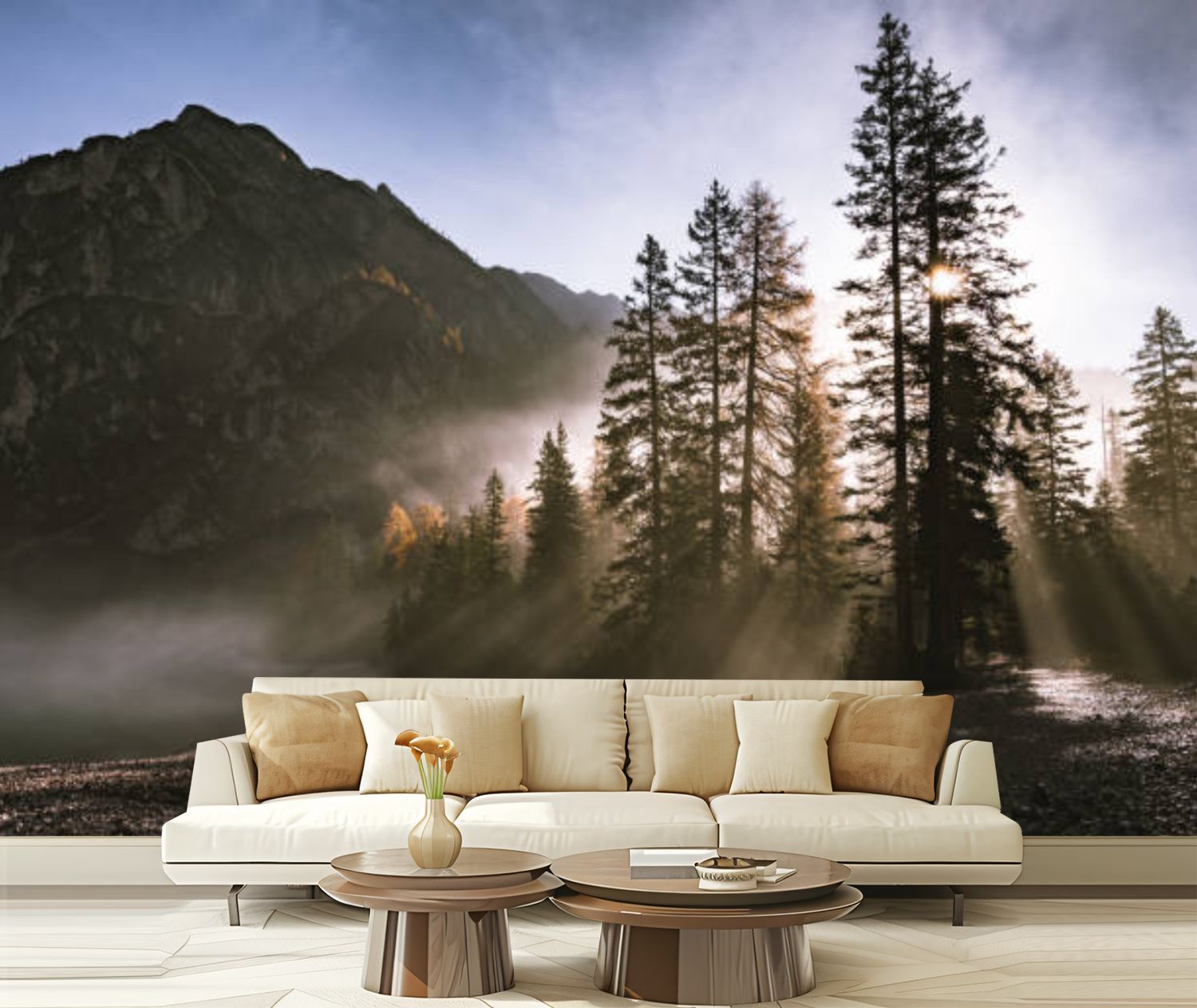 Peel and Stick Wallpaper Canvas Dolomites Alps Lake Braies Pragser ...