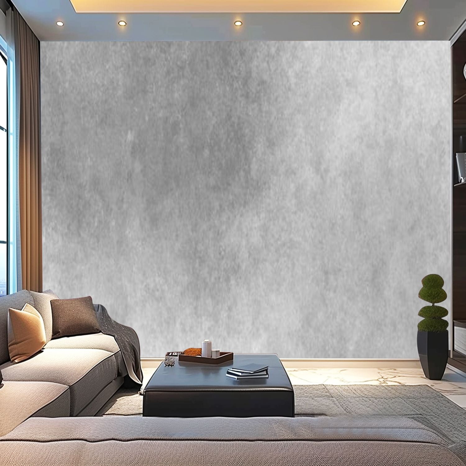 Peel and Stick Wallpaper Canvas Faded Gray Cement Surface an Industrial ...