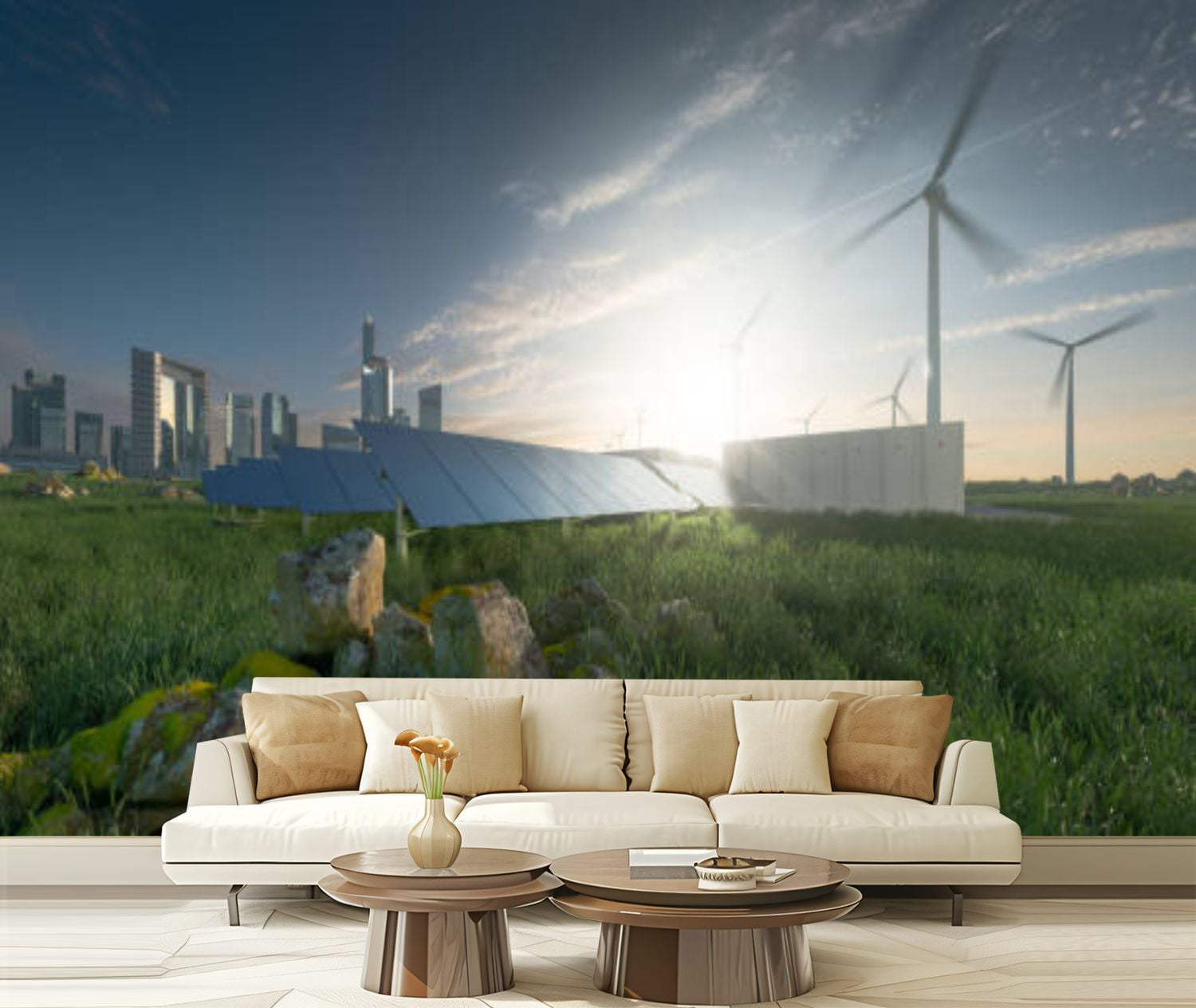 Peel and Stick Wallpaper Canvas Future renewable energy solution for ...