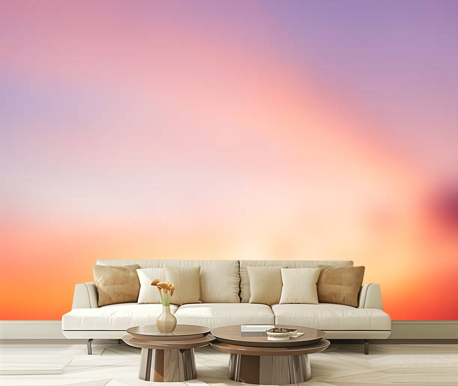 Peel and Stick Wallpaper Canvas Gradient blur Overlay Orange Sky ...