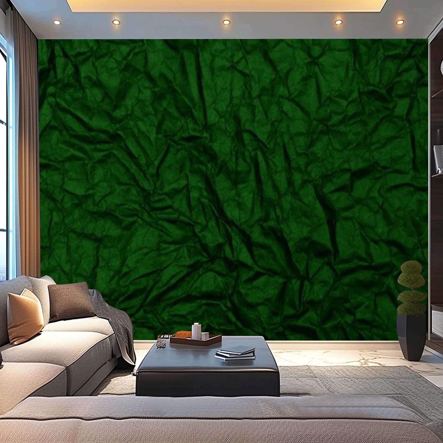 Peel and Stick Wallpaper Canvas Green Rough Concrete Texture Aged ...