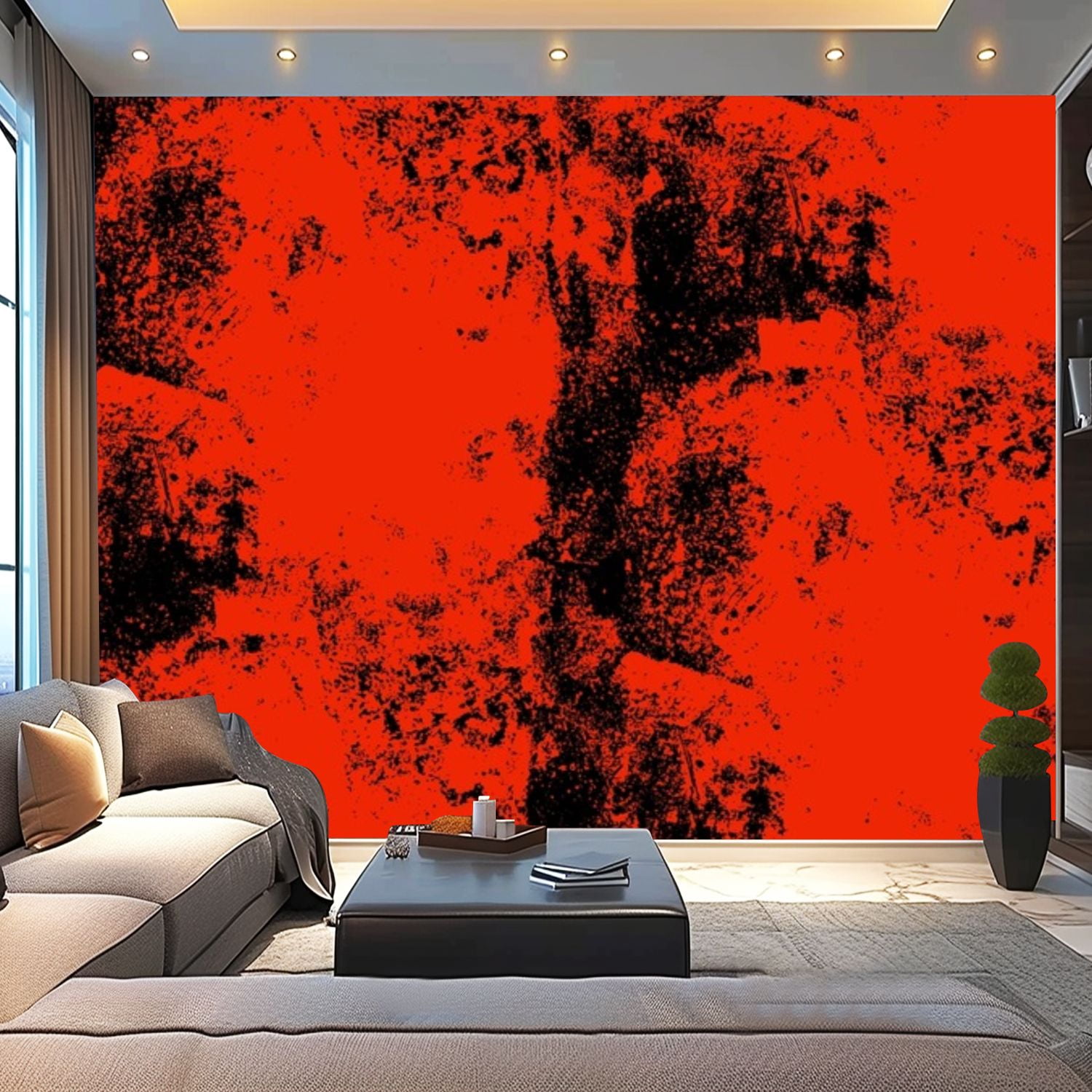 Peel and Stick Wallpaper Canvas High contrast grunge texture adds ...