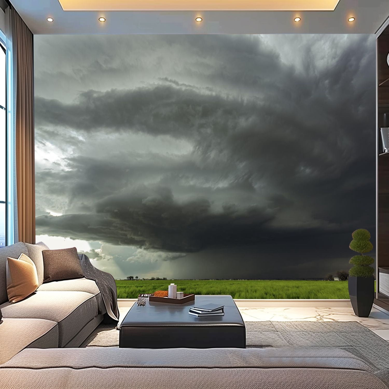 Peel and Stick Wallpaper Canvas Huge severe thunderstorm threatens ...