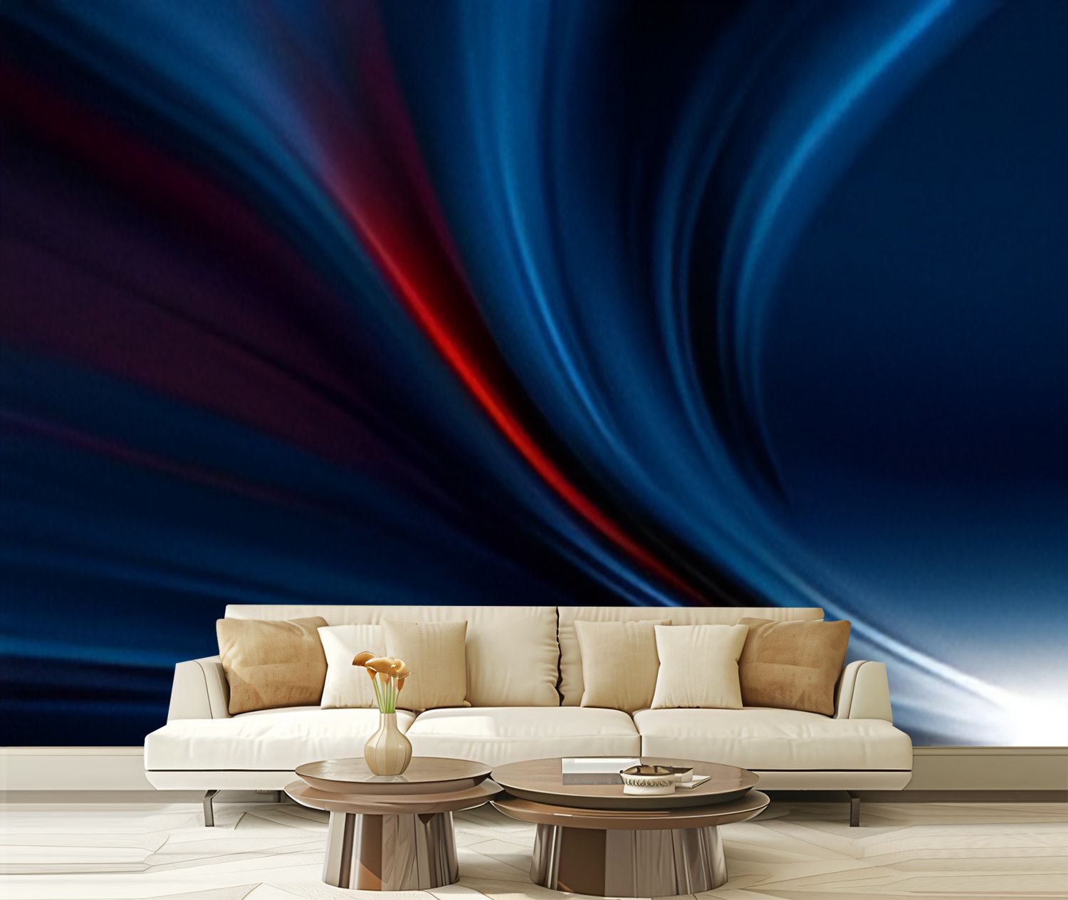 Peel and Stick Wallpaper Canvas Modern colorful flow poster Wave Liquid ...