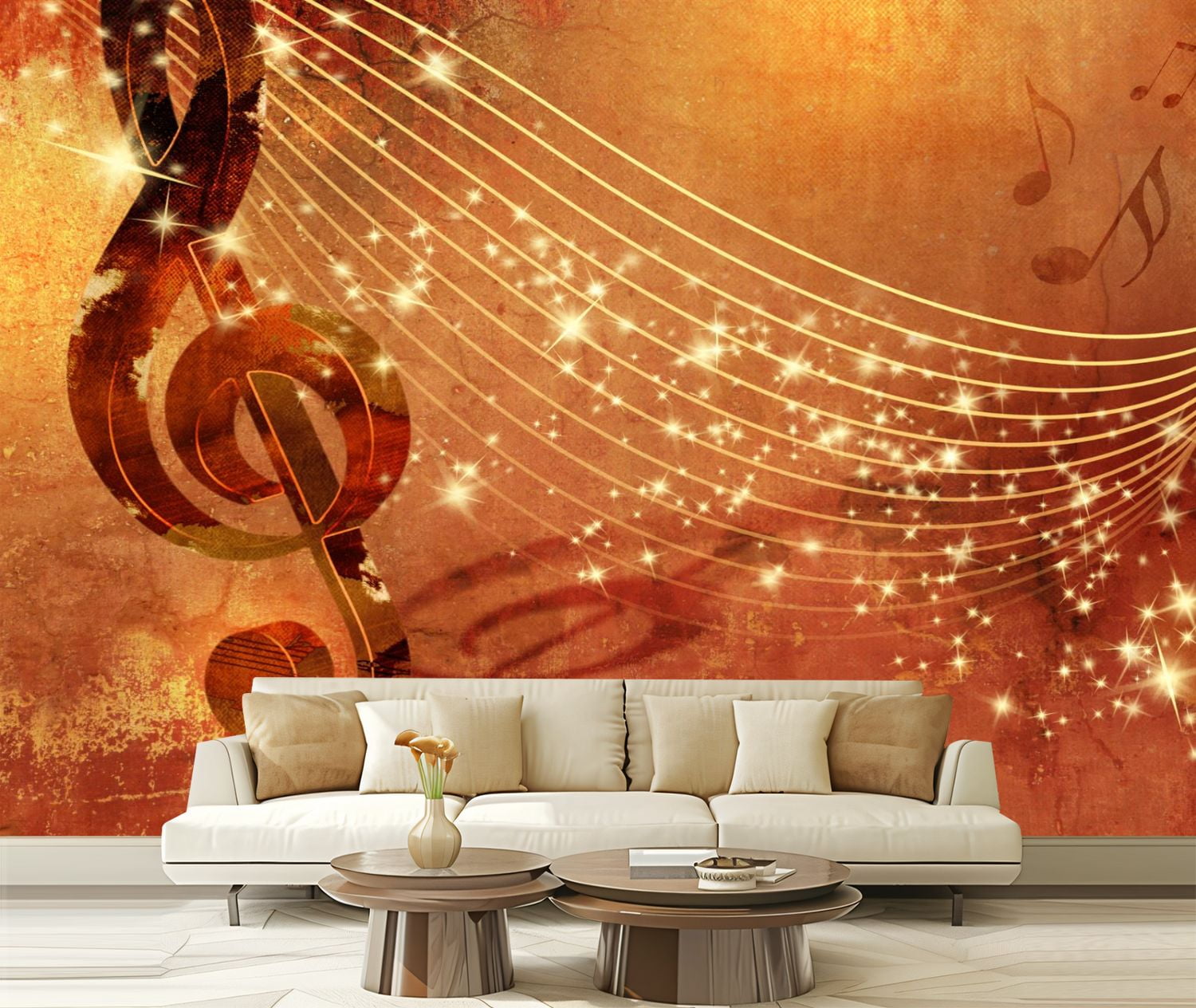 Peel and Stick Wallpaper Canvas Music theme poster treble clef abstract ...