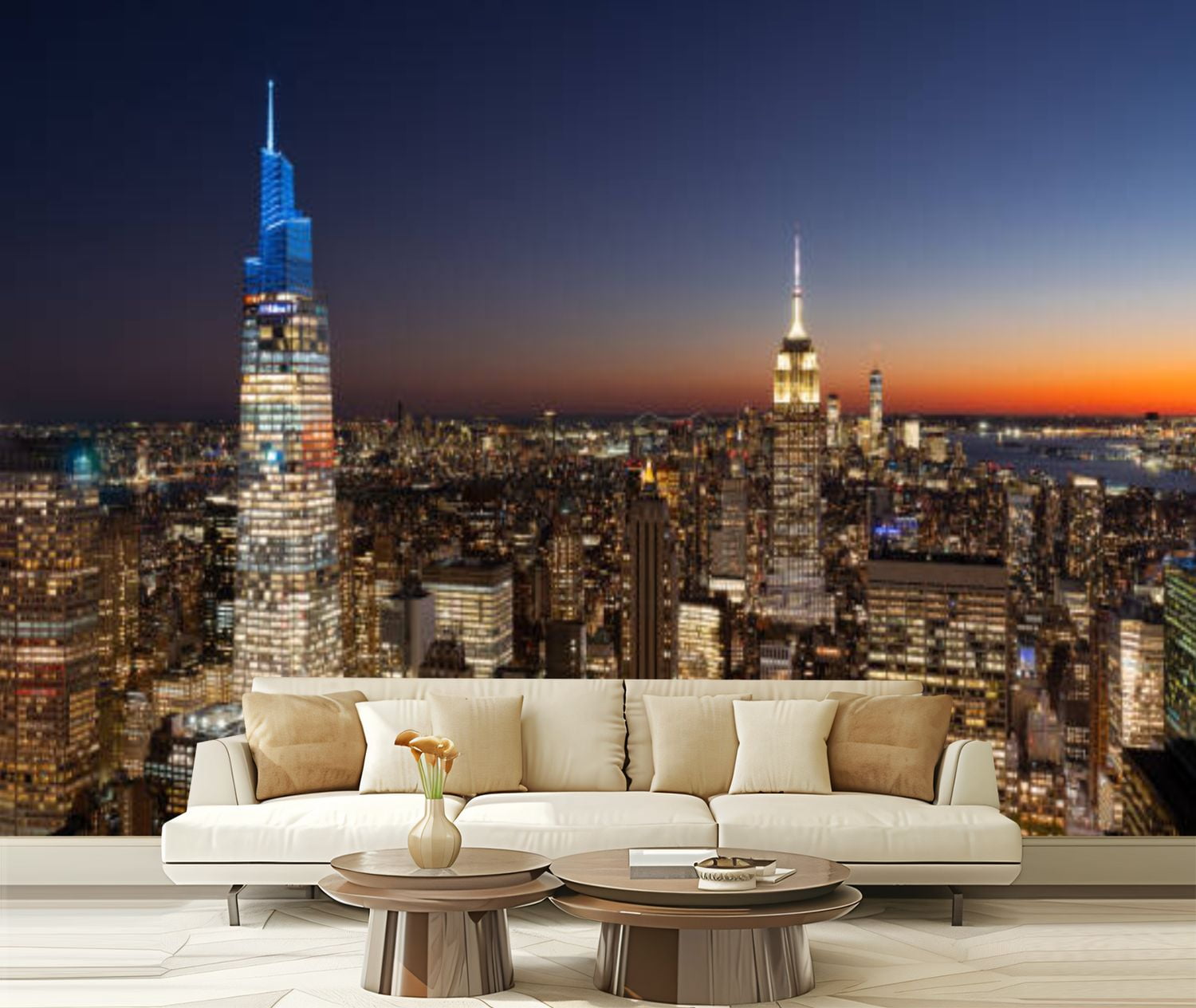 Peel and Stick Wallpaper Canvas New York City aerial skyline Midtown ...